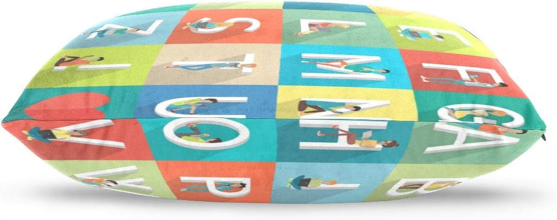 Hidove ABC with Peoples On Vacation Velvet Oblong Lumbar Plush Throw ...