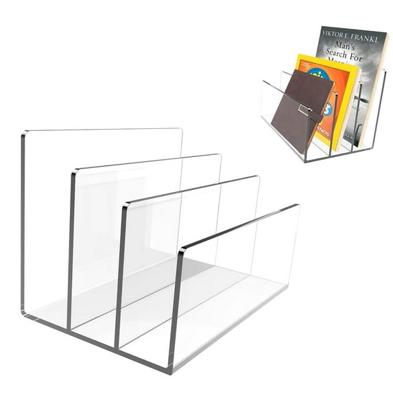 Hidove Acrylic File Holder, 2PC 3 Sections Clear File Organizer Mail ...