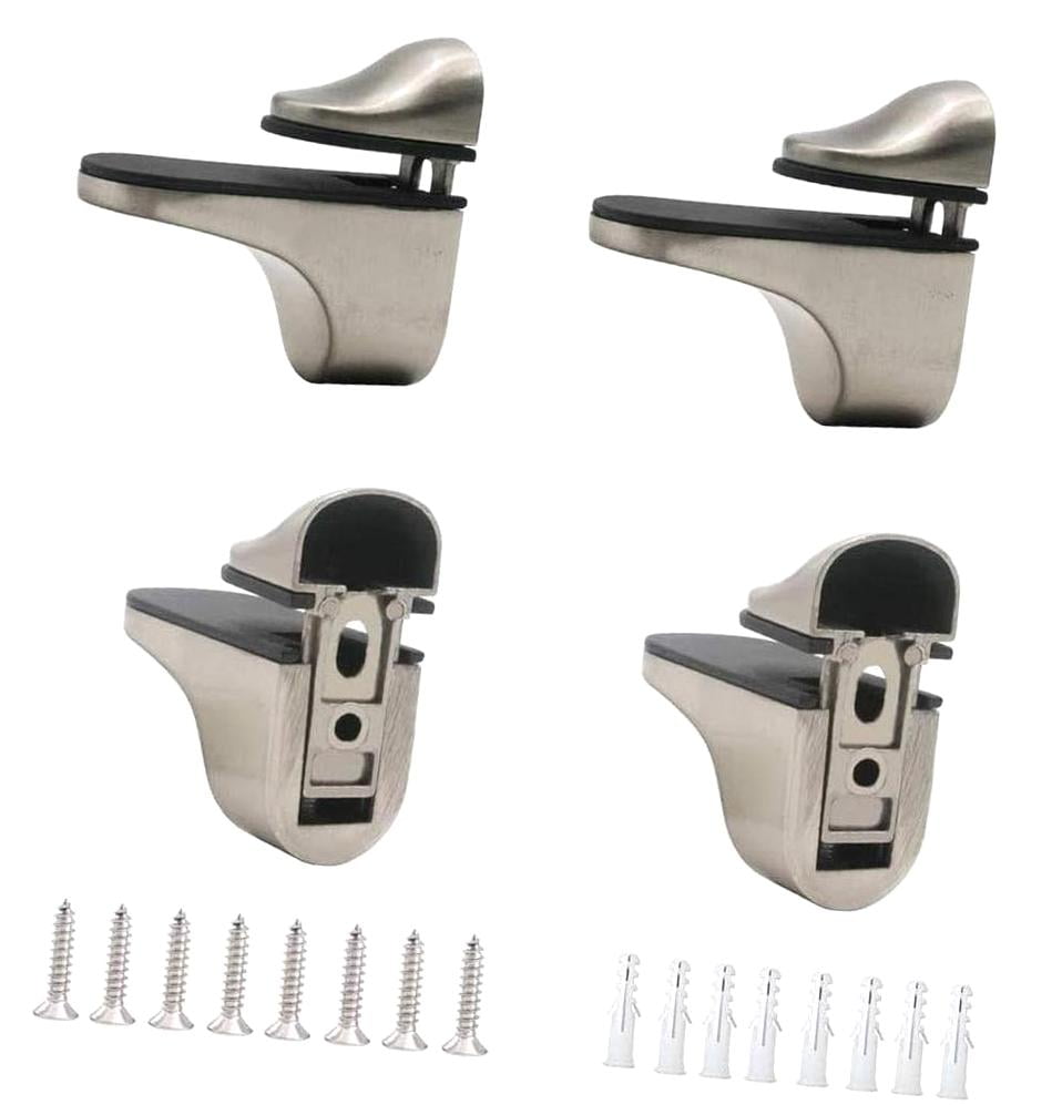 Hidove Adjustable Shelf Bracket for Wood/Glass, Brushed Nickel, 4-Piece ...