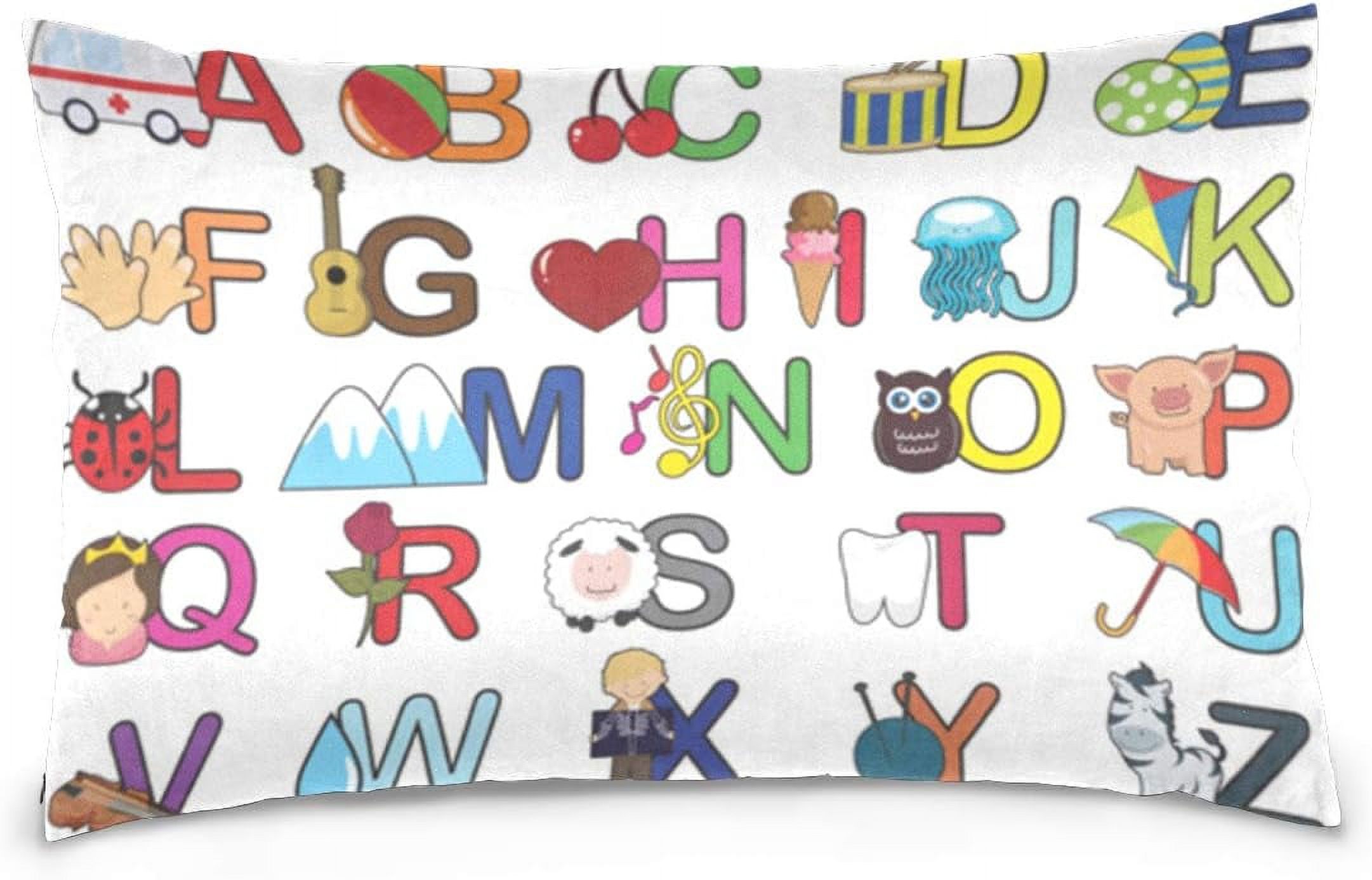 Hidove Alphabet Letters Velvet Oblong Lumbar Plush Throw Pillow Cover ...