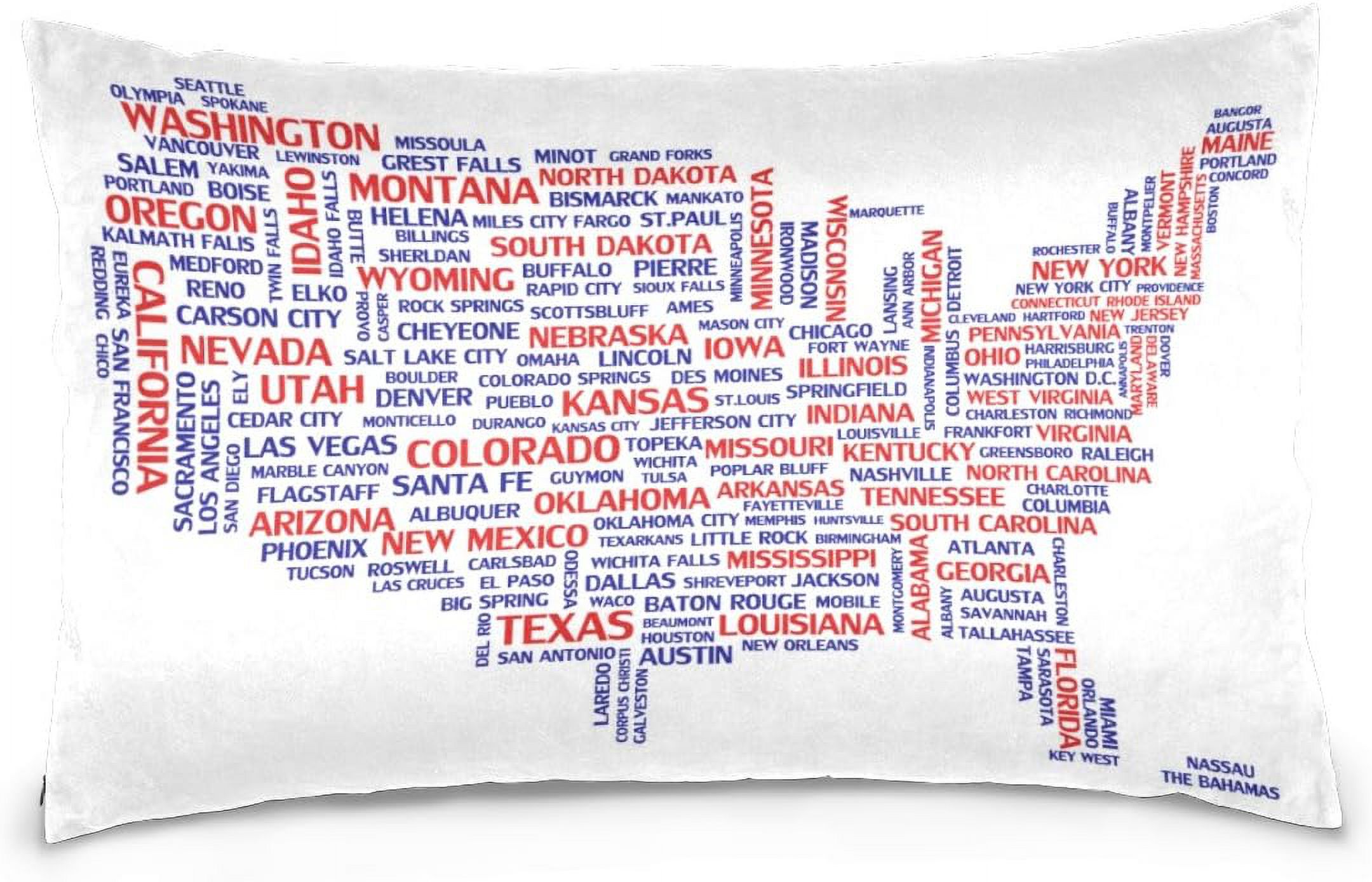 Hidove America City Map Velvet Oblong Lumbar Plush Throw Pillow Cover ...