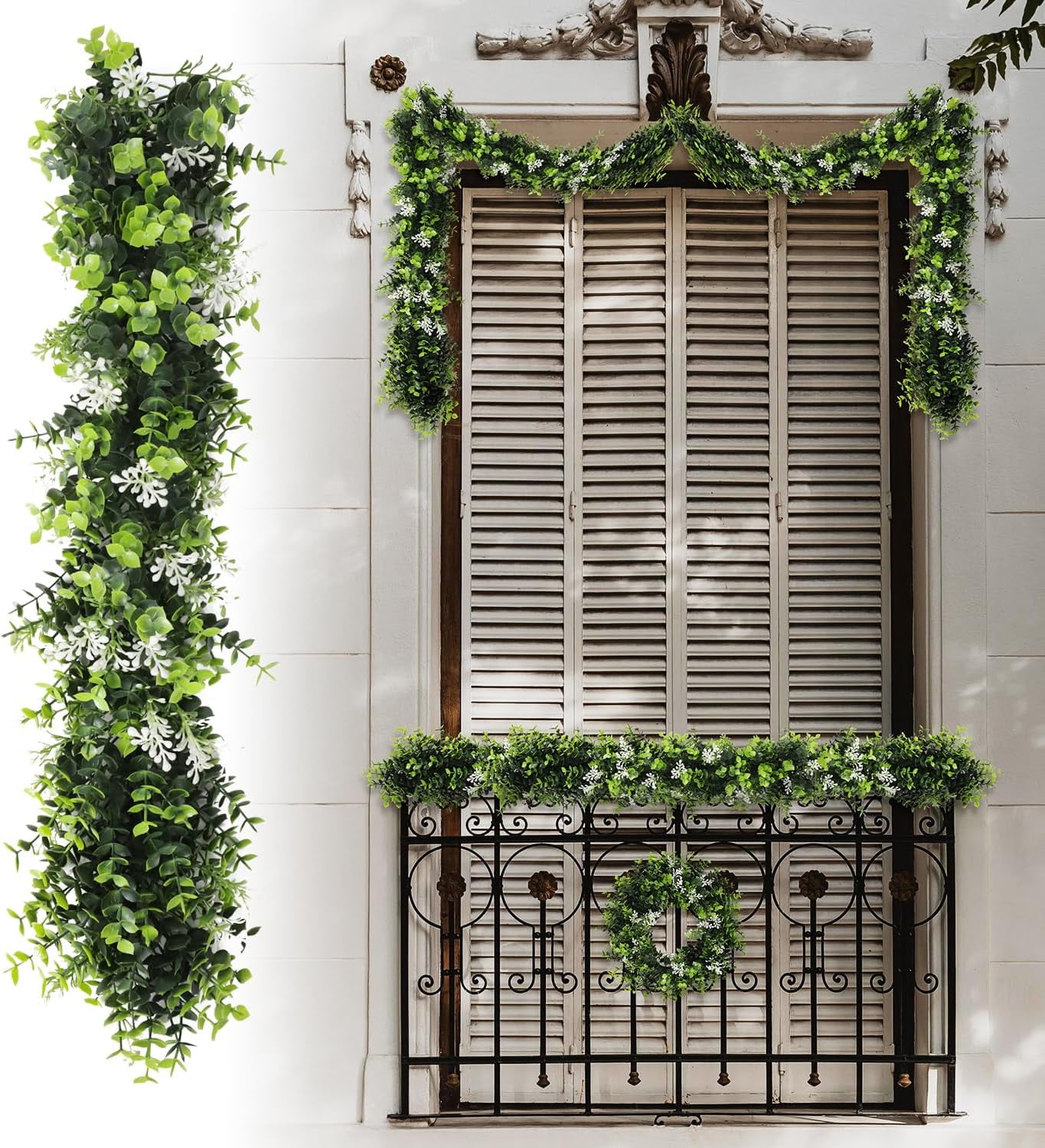 Hidove Artificial Hanging Ivy Vines 6-Piece Set, 20 UV Resistant Fake ...