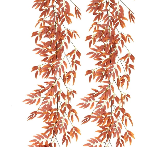 Hidove Artificial Hanging Leaves Vine Twigs 2 Pieces 5.7Ft Autumn ...