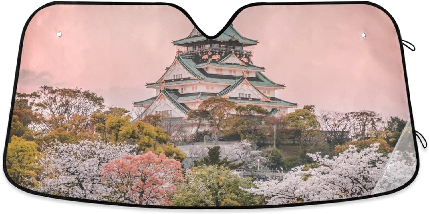 Hidove Beautiful Japanese Cherry Blossoms Car Windshield Sun Shade ...