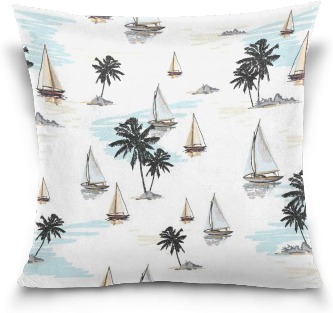 Hidove Beautiful Palm Tree Boats Velvet Oblong Lumbar Plush Throw ... Hidove Beautiful Palm Tree Boats Velvet Oblong Lumbar Plush Throw ...