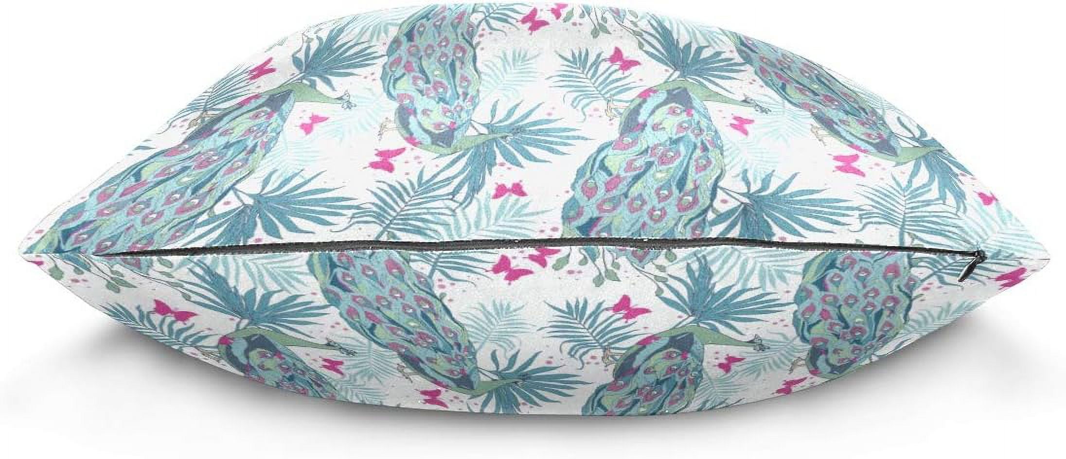Hidove Beautiful Peacocks and Palm Leaves Velvet Oblong Lumbar Plush ... Hidove Beautiful Peacocks and Palm Leaves Velvet Oblong Lumbar Plush ...
