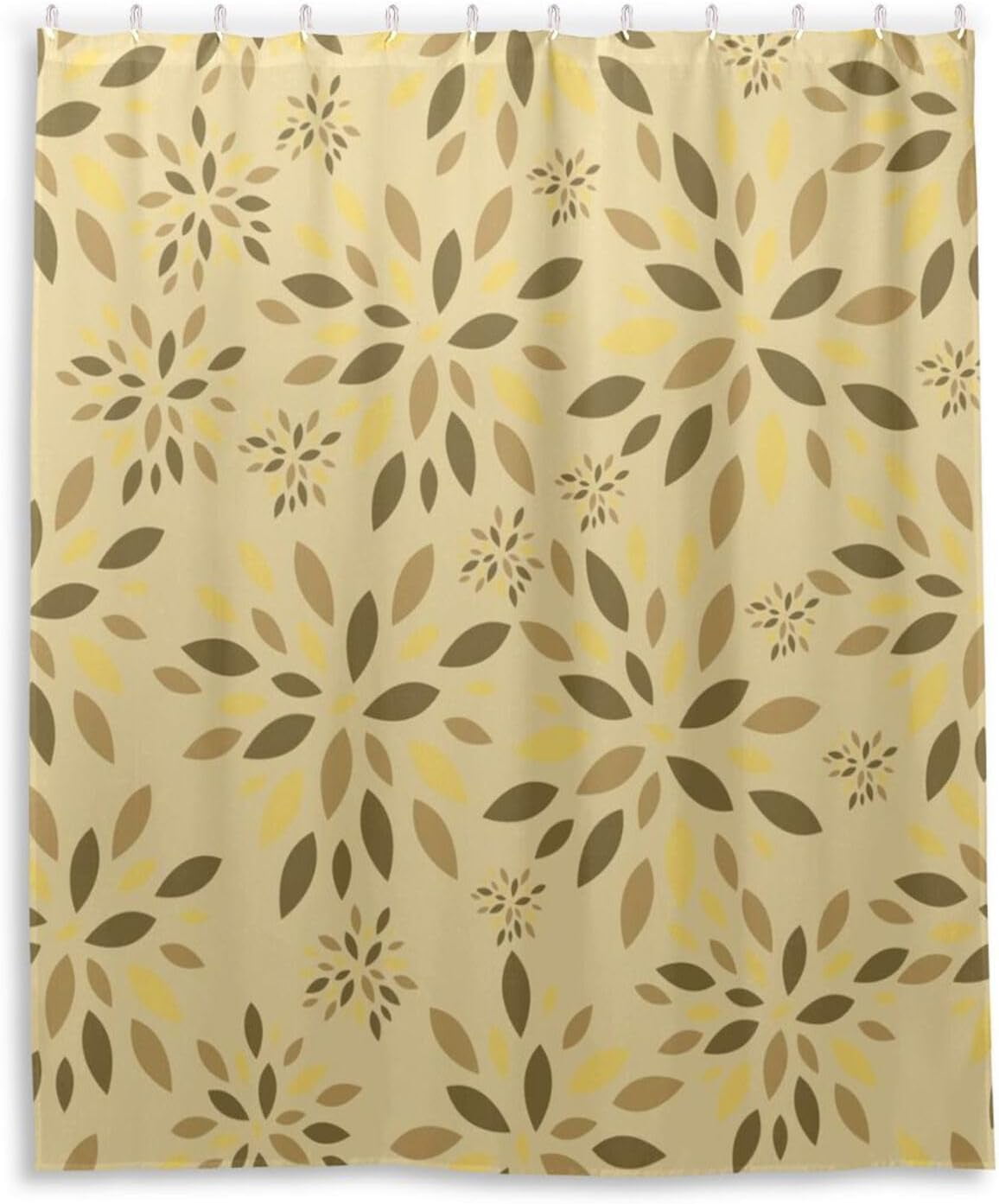 Hidove Beige Dahlia Pinnata Flowers Shower Curtain For Bathroom
