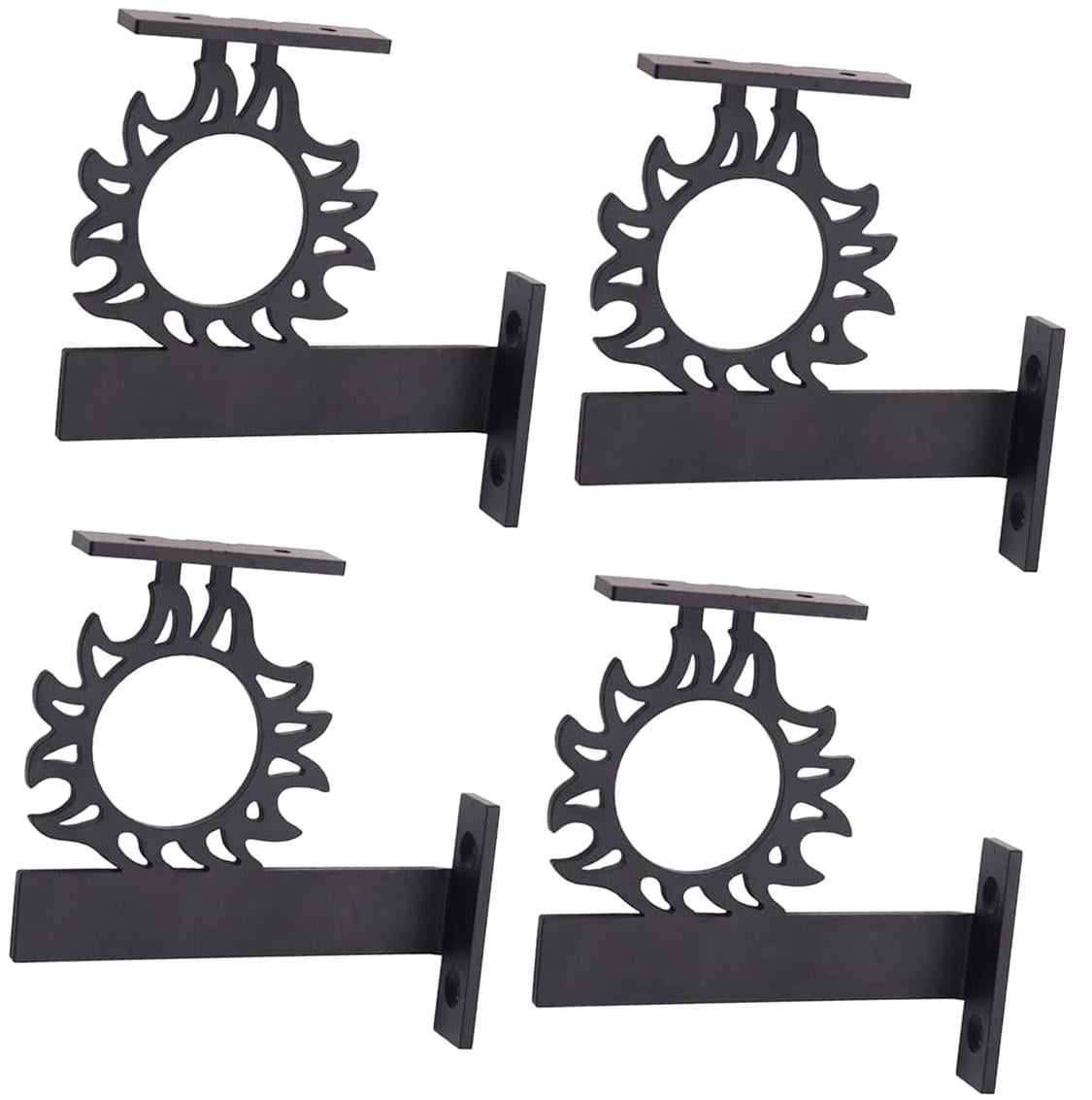 Hidove Black Heavy Duty Closet Rod Support Brackets Industrial Iron ...