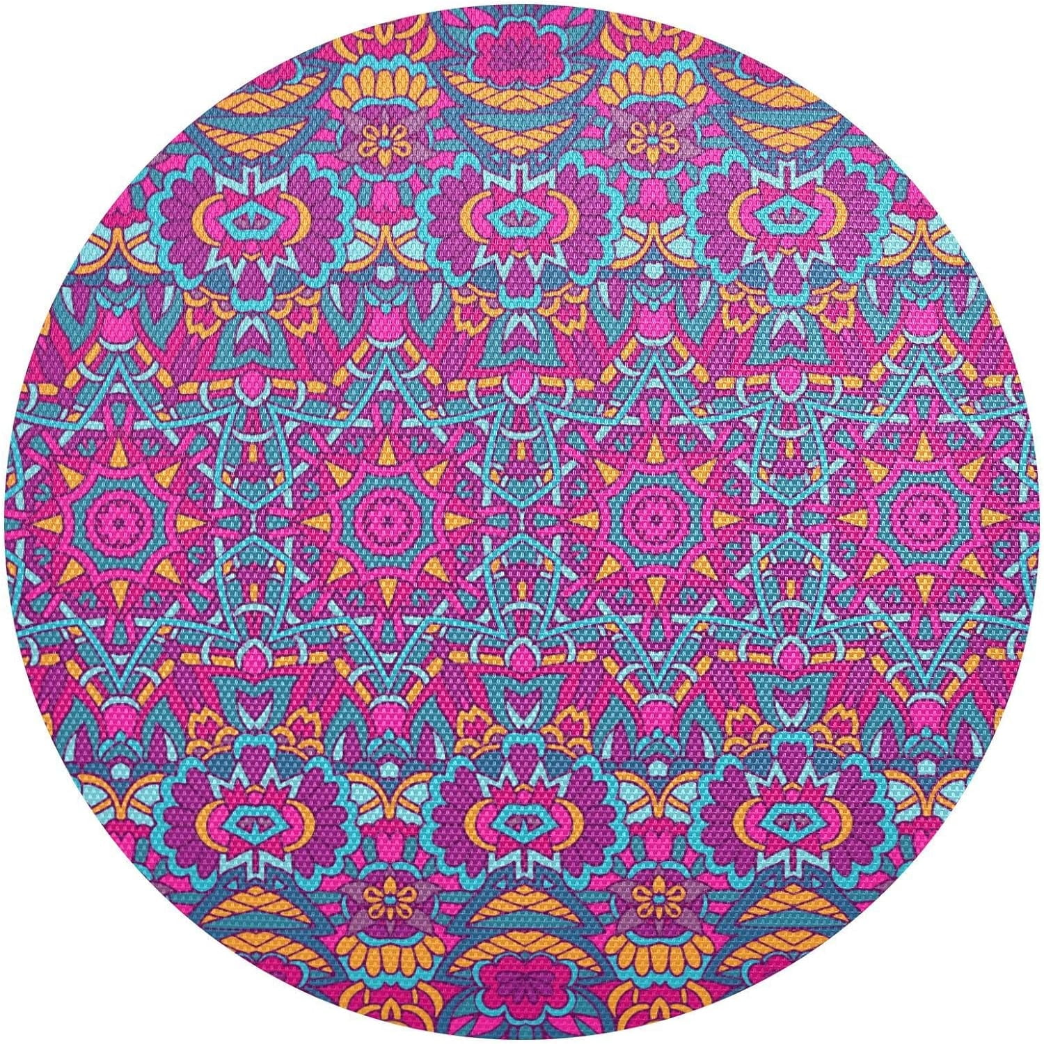 Hidove Bohemian Pattern Round Placemat Set of 4, Non-Slip Heat ...