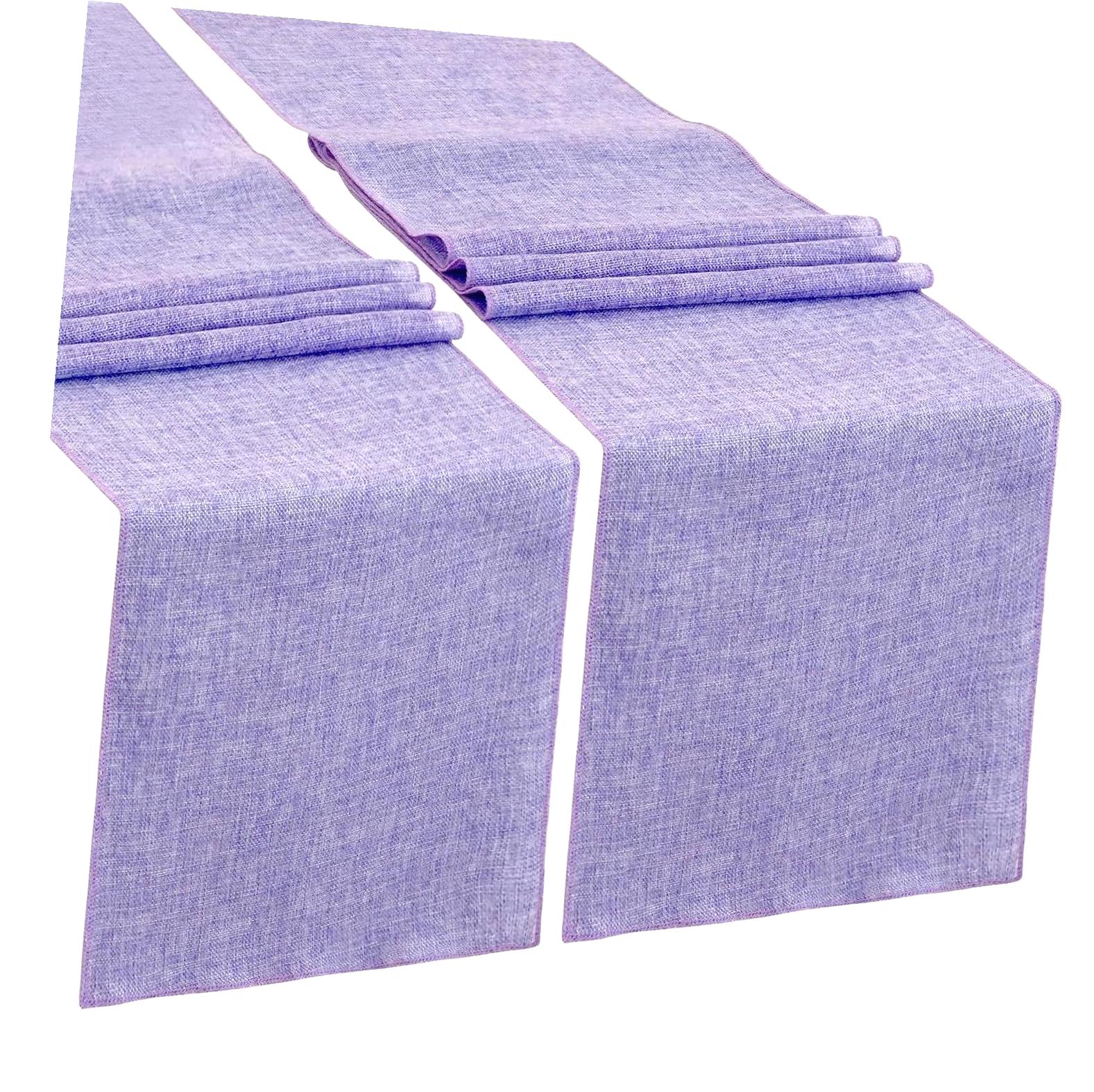 Hidove Burlap Table Runners Lavender Table Runner 2-Pack 13x84 Inch ...