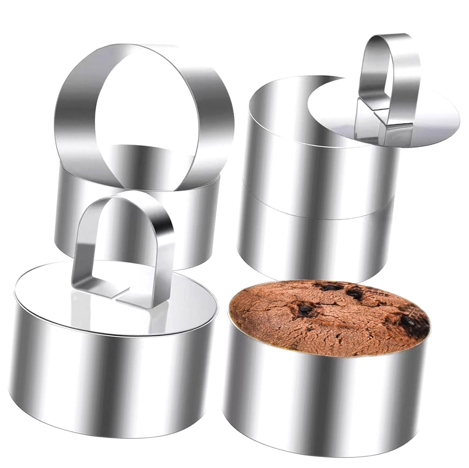 Hidove Cake Steel Round Molds, 4 Inch Food Dessert Mousse Molds Cooking ...