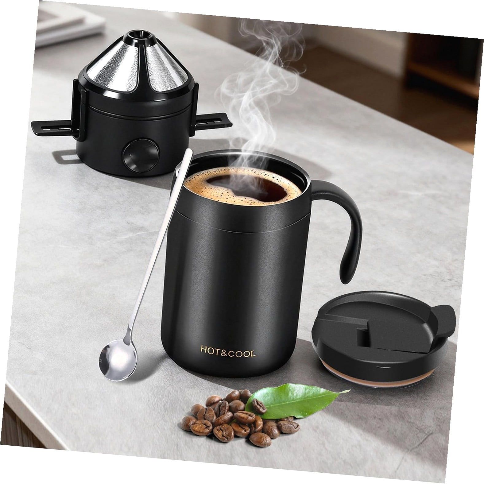 Hidove Camping Pour Over Coffee Maker Set- 16oz Single Serve Maker with ...
