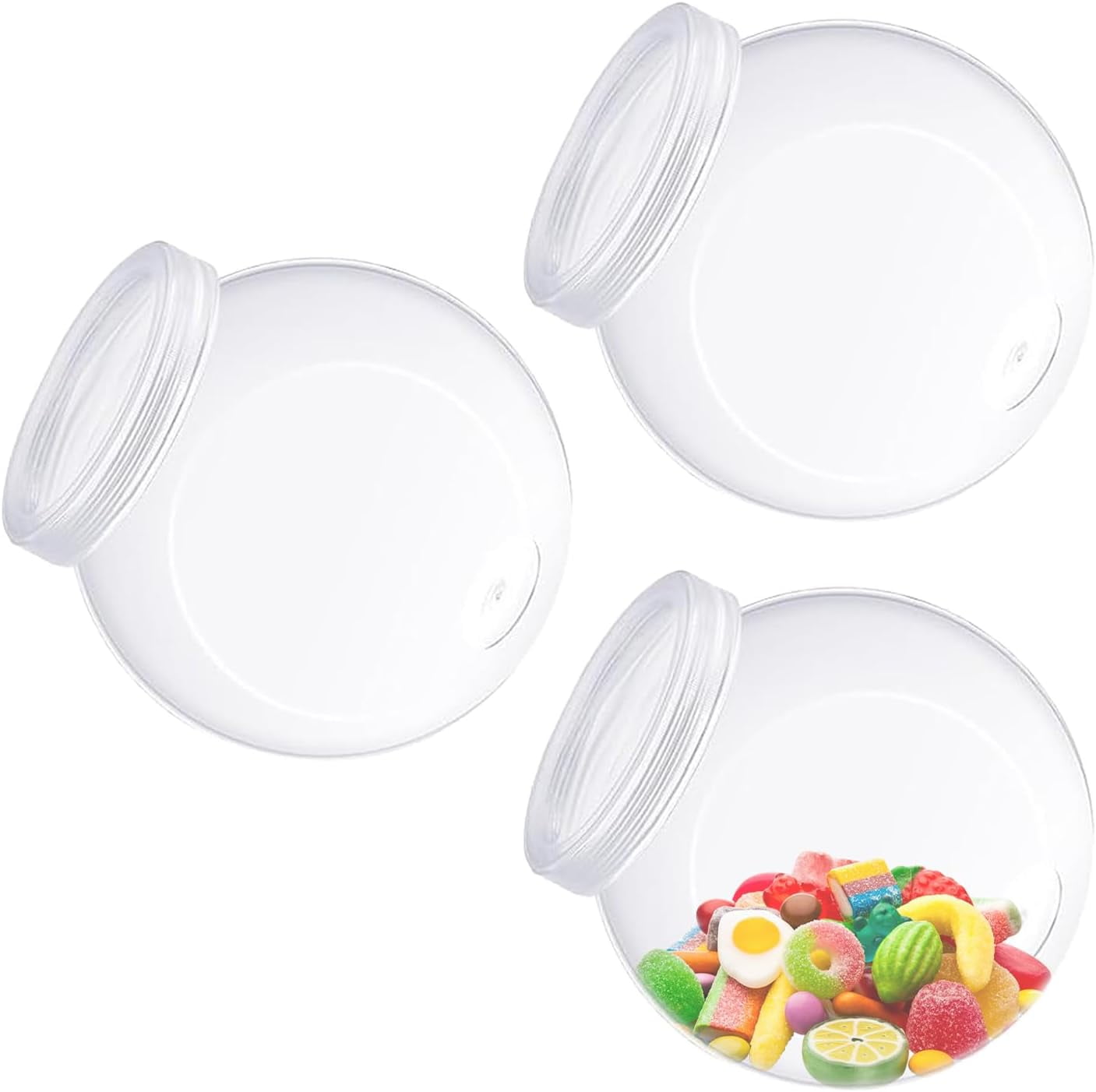 Hidove Candy Dispenser, 3 Pa 46 Oz Plast Candy Jars With Lids Candy ...