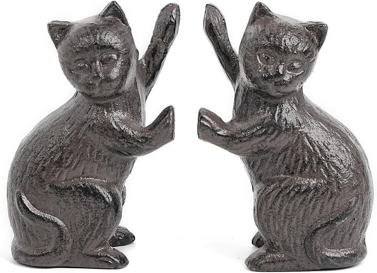 Hidove Cast Iron Sculpture Bookends, for Shelves Office Decor, Amusing ...