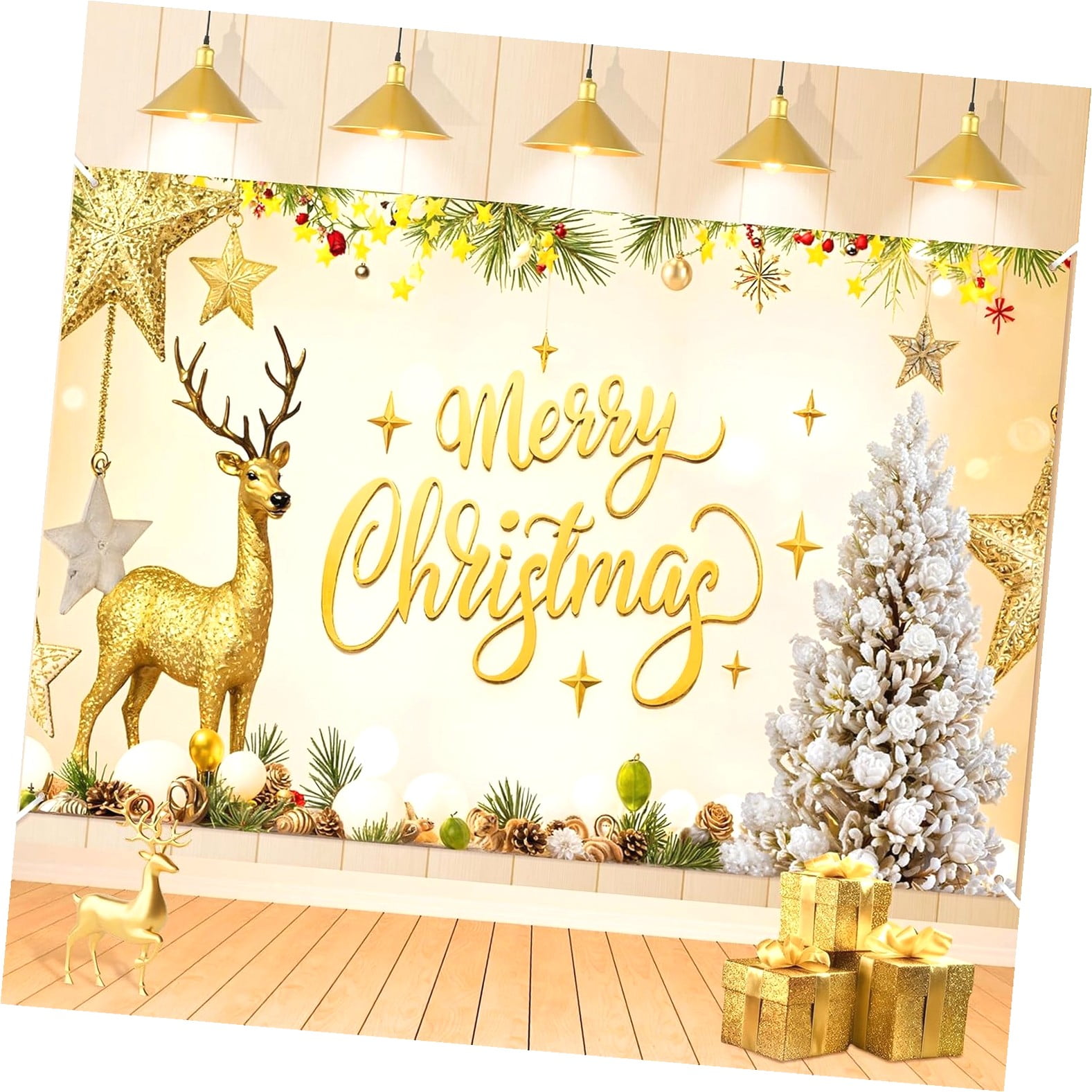 Hidove Christmas Banner Decorations Large Glitter Merry Christmas ...