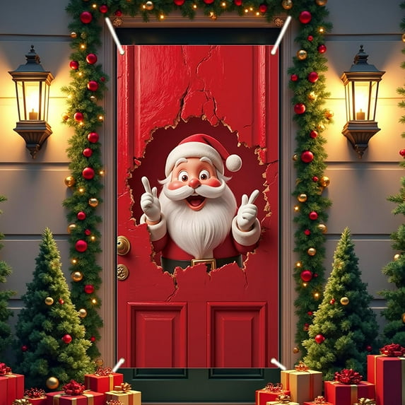 Hidove Christmas Door Cover 71 35 Inch Hanging Holiday Banner Decor for ...