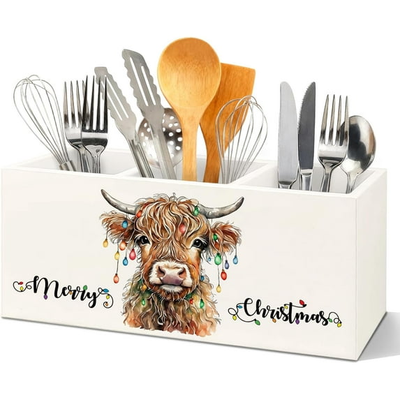Hidove Christmas Kitchen Utensils Holder with 3 Compartments ...