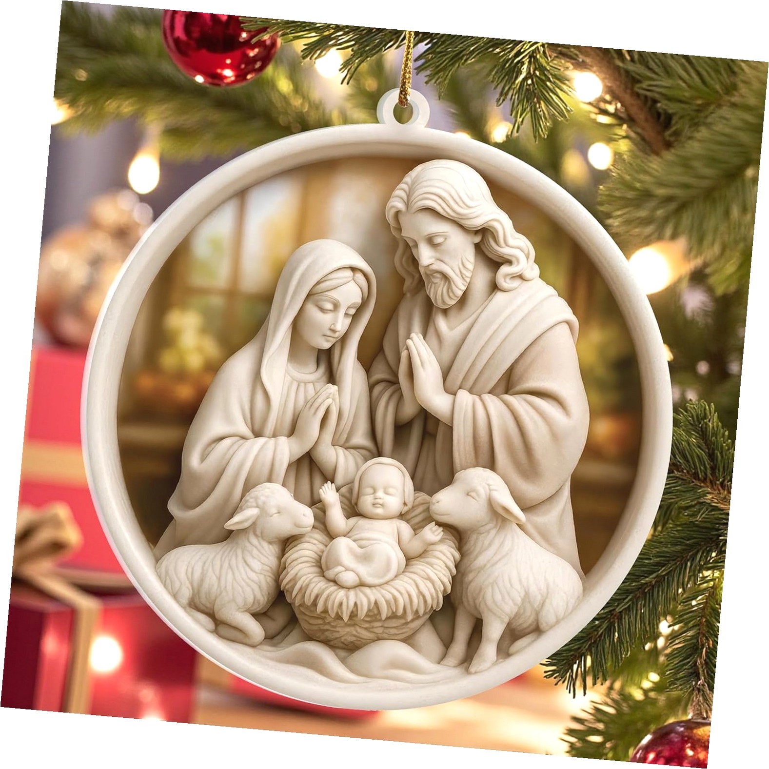 Hidove Christmas Nativity Scene Ornament – 3D Holy Manger – Christmas ...