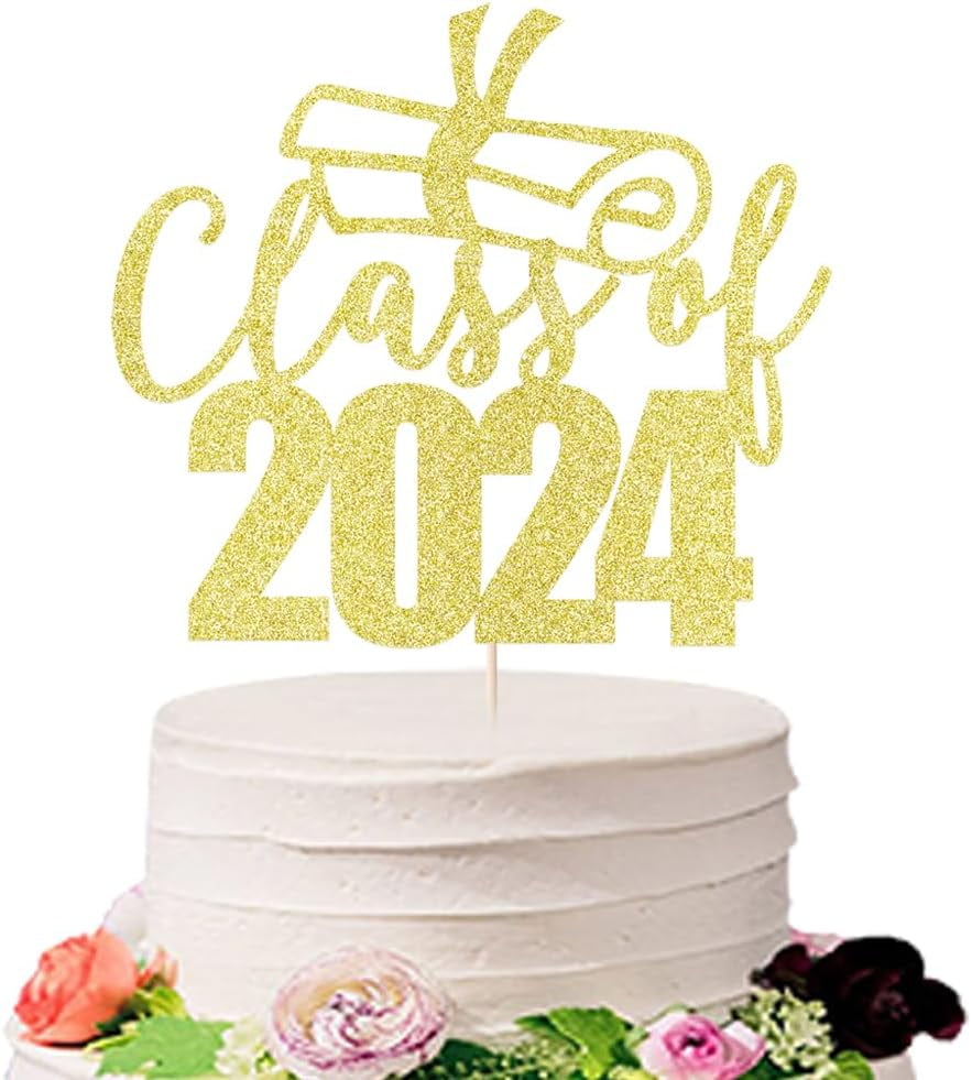 Hidove Class of 2024 Cake Tor - Congrats Grad Cake Tors - Gold Glitter ...