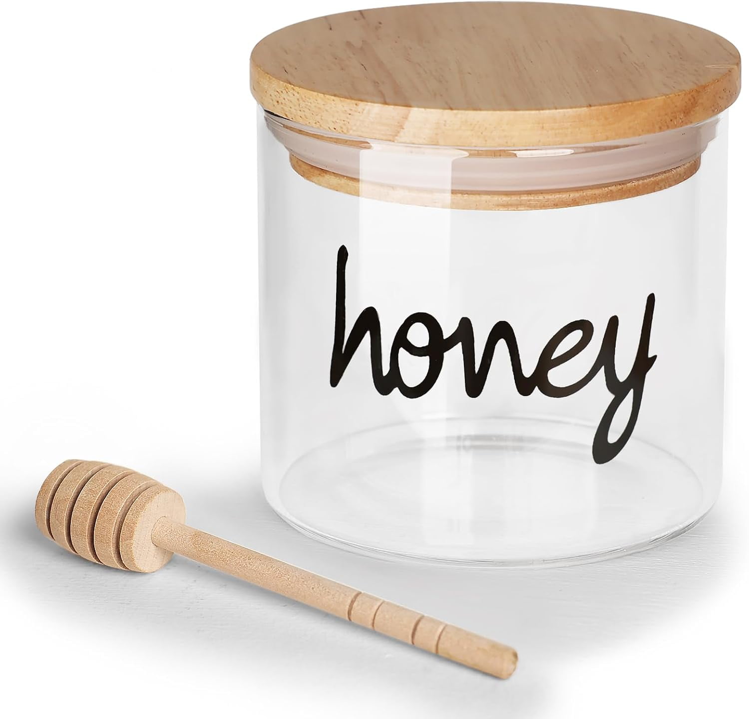Hidove Clear all Glass Honey Jar with Silone Sealing Dir and Lid ...