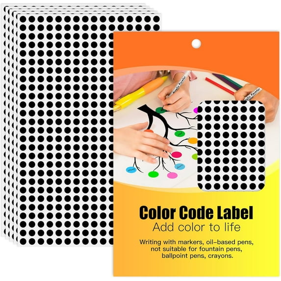 Hidove Color Coding Labels, 1/4 Inch Round Color Dots Labels (4200 Pcs ...