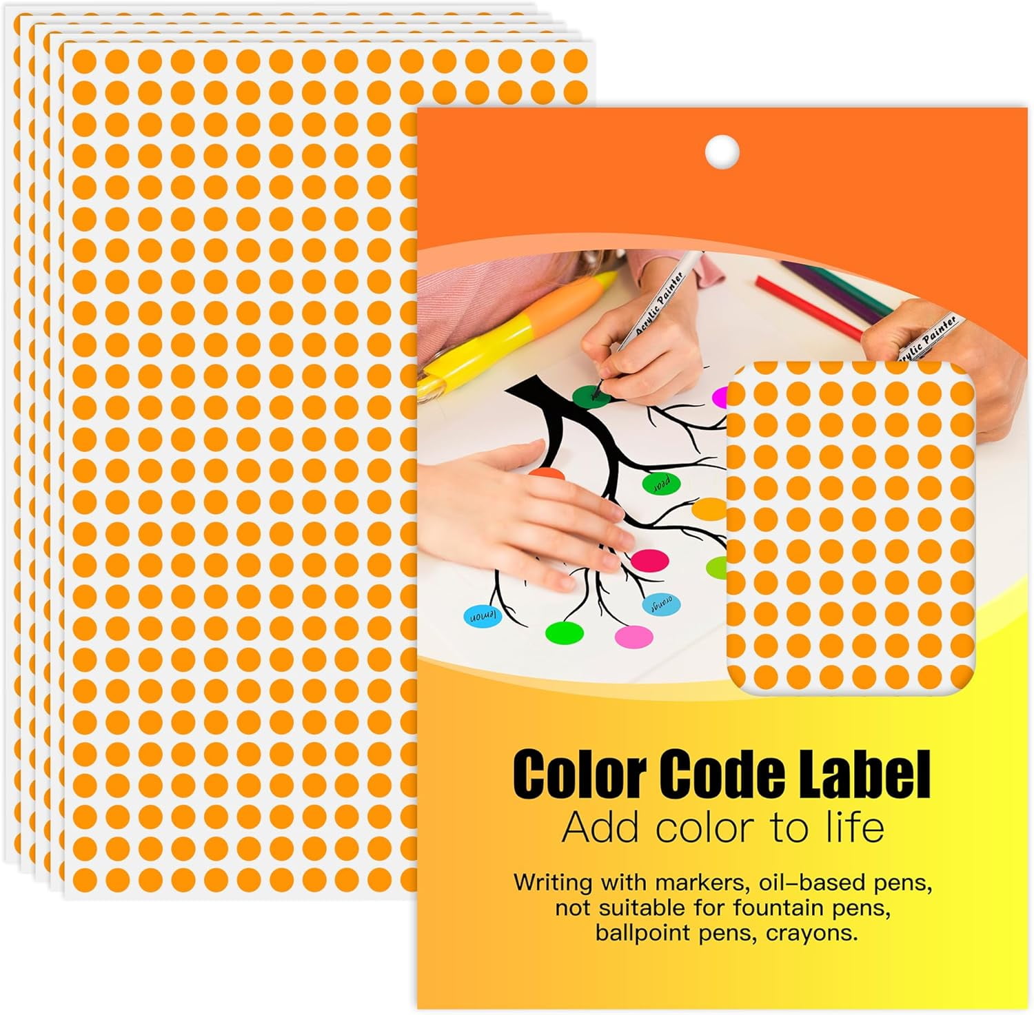 Hidove Color Coding Labels, 1/4 Inch Round Color Dots Labels (4200 Pcs ...