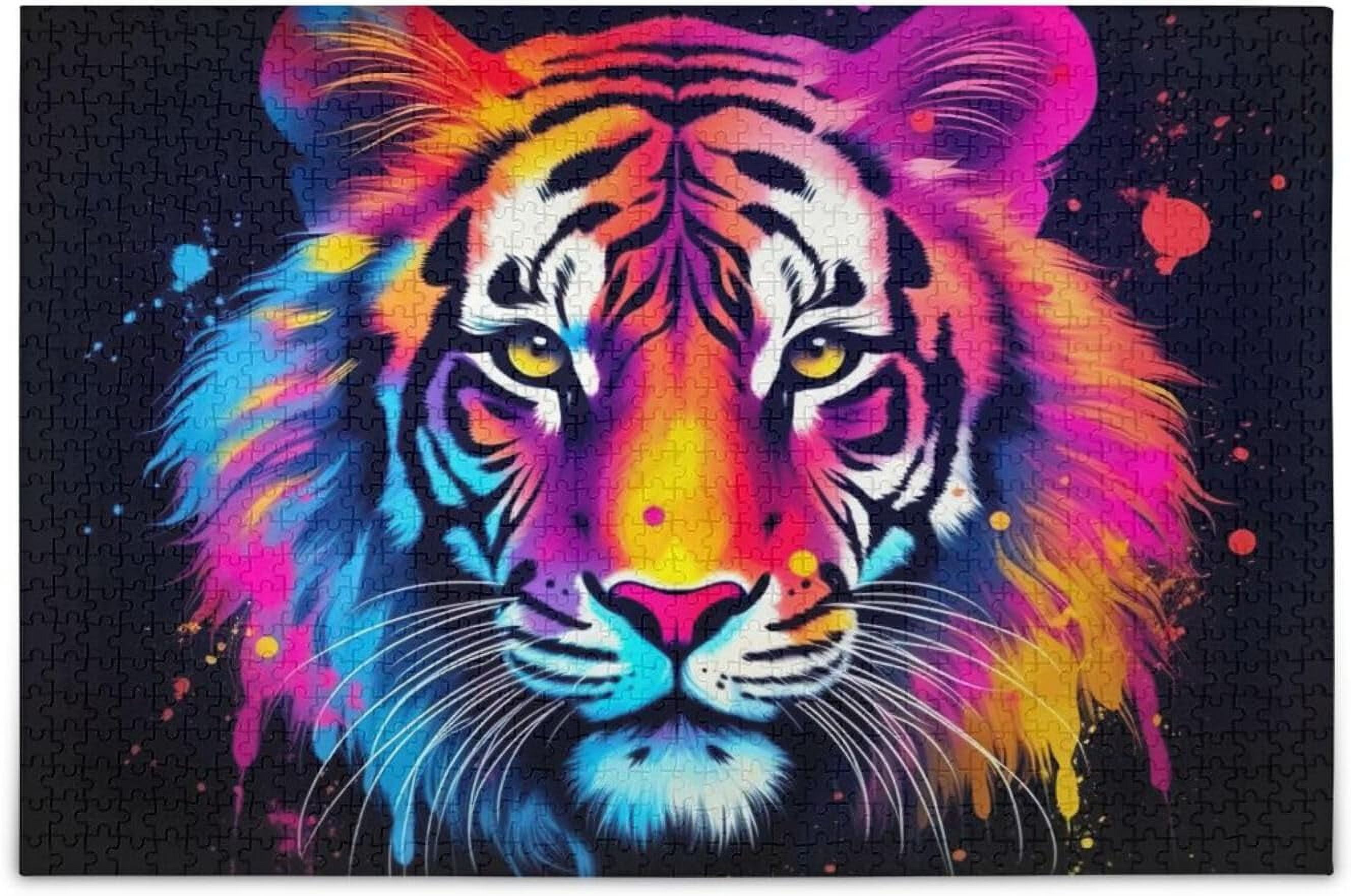 Hidove Colorful Graffiti Lion Head 500 Piece Jigsaw Puzzle, Challenging ...