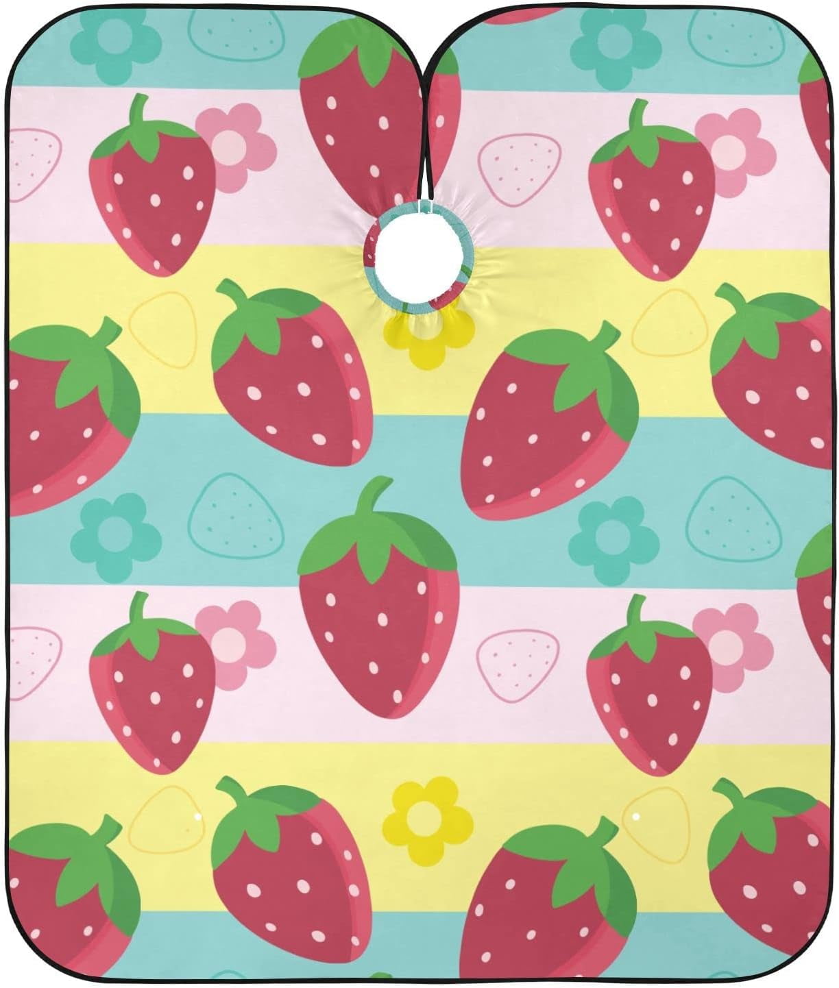 Hidove Colorful Stripes and Strawberry Waterproof Barber Cape for Men ...