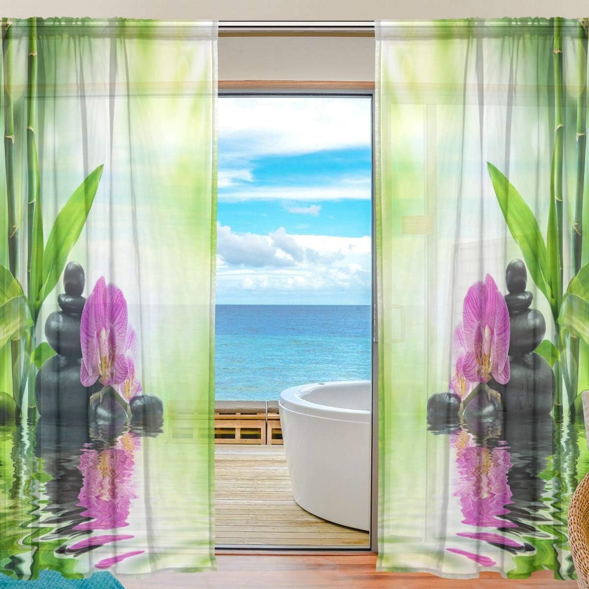 Hidove Colorful World Map Sheer Window Curtain Panel Drape 55x78 Inch ...