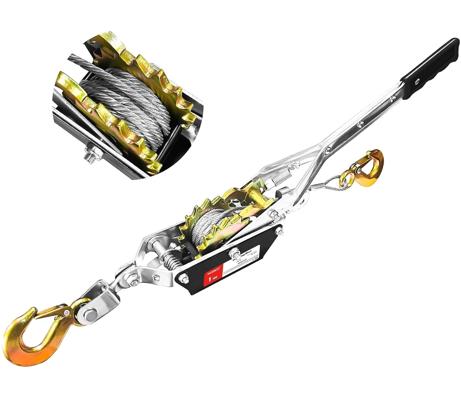 Hidove Come Along Winch with 1 Ton Pulling Capacity, 7 FT Steel Cable ...