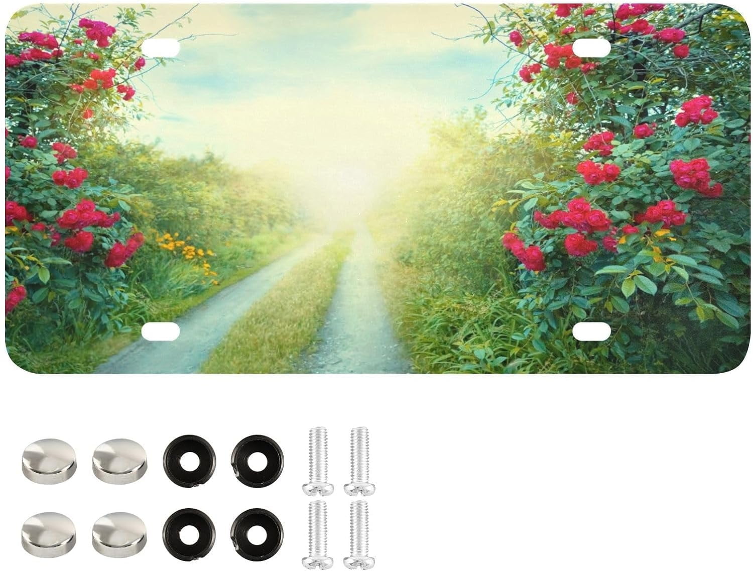 Hidove Country Road Roses License Plates Front License Plate Covers ... Hidove Country Road Roses License Plates Front License Plate Covers ...