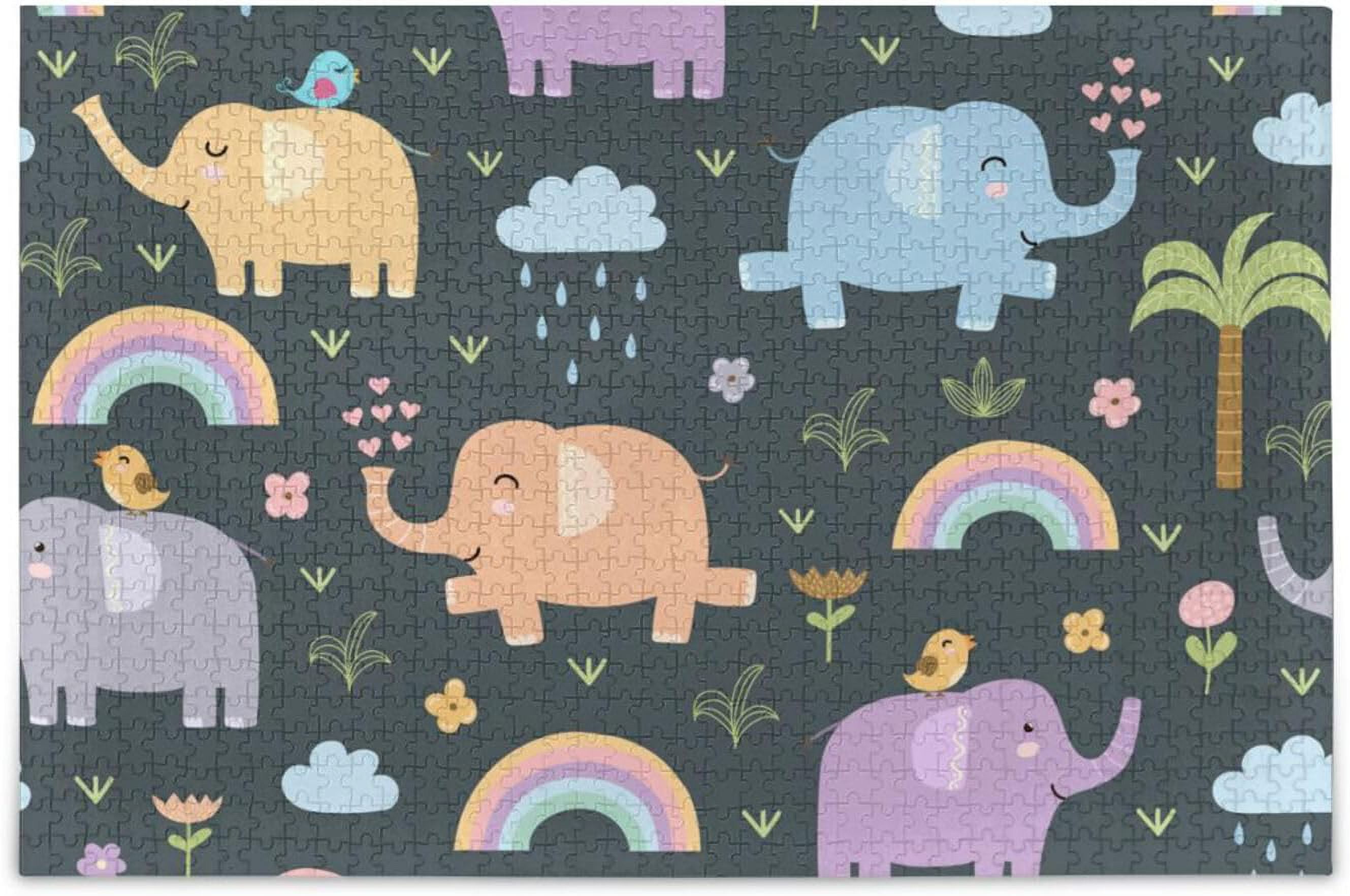 Hidove Cute Elephant Jigsaw Puzzle for Adults Teens Kids, 500 Pieces ...