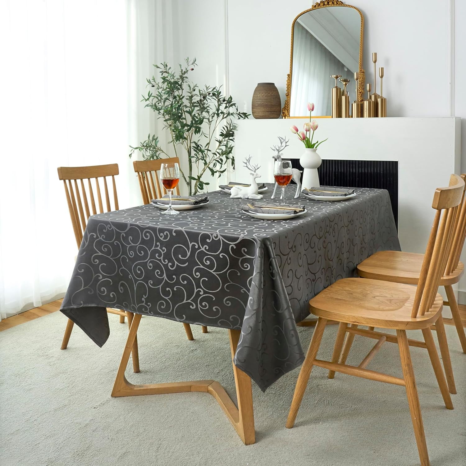 Hidove Decoration Waterof Luxury Premium Solid Da Bran Scroll Decorative Home en Tablecloth Luid ...