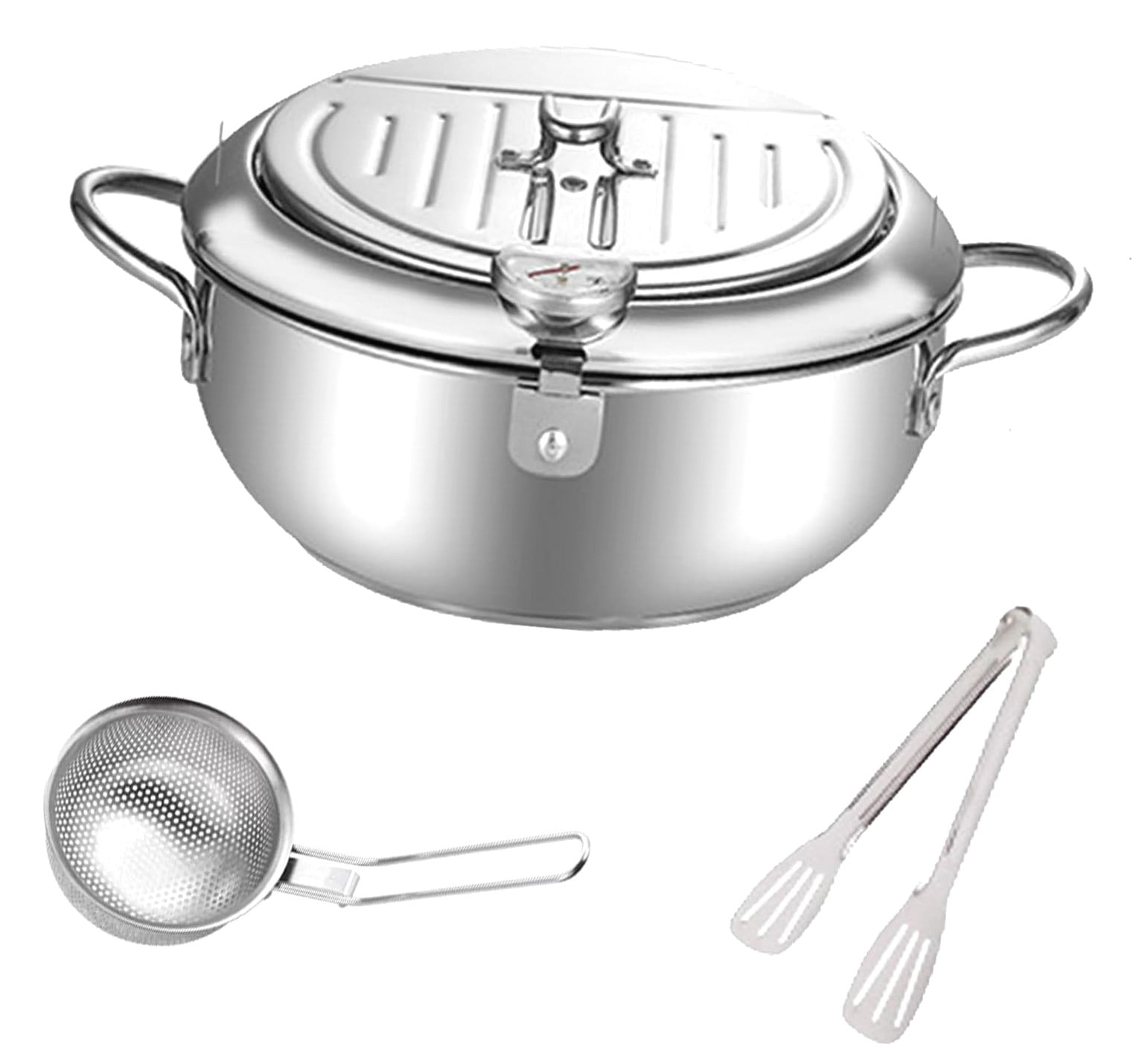 Hidove Deep Fryer Pot with Thermometer, 2.2 Quart Small Tempura Frying ...
