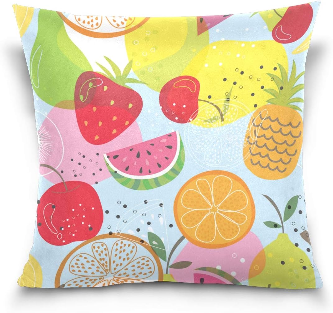 Hidove Different Fruits Velvet Oblong Lumbar Plush Throw Pillow Cover ...