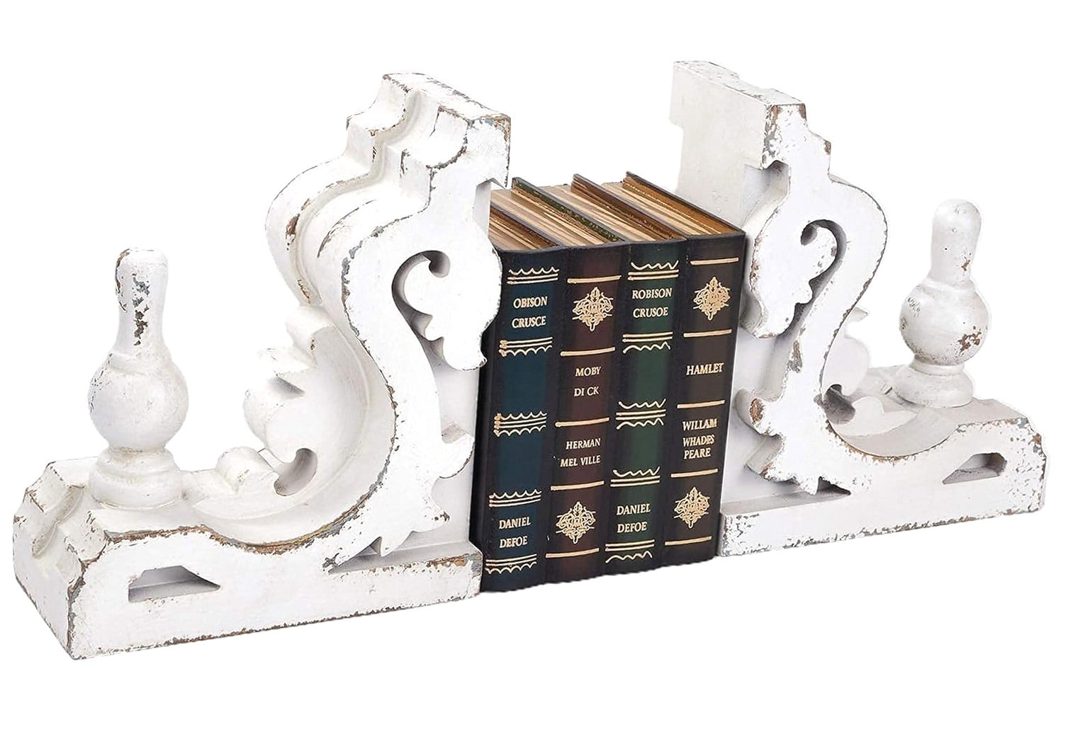 Hidove Distressed White Bookends Corbel Wall Brackets, Bookends ...