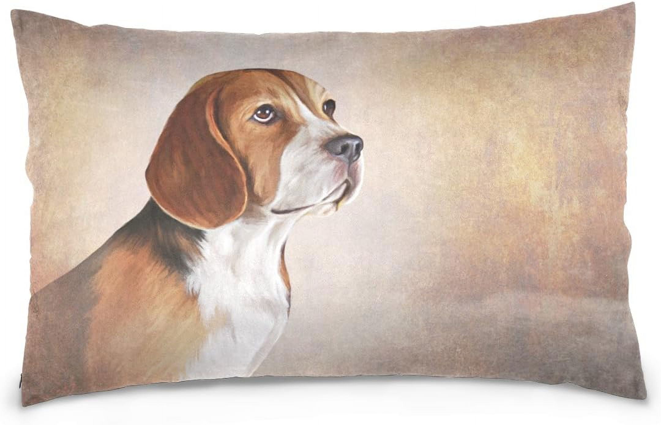 Hidove Dog Beagle Portrait Velvet Oblong Lumbar Plush Throw Pillow ...