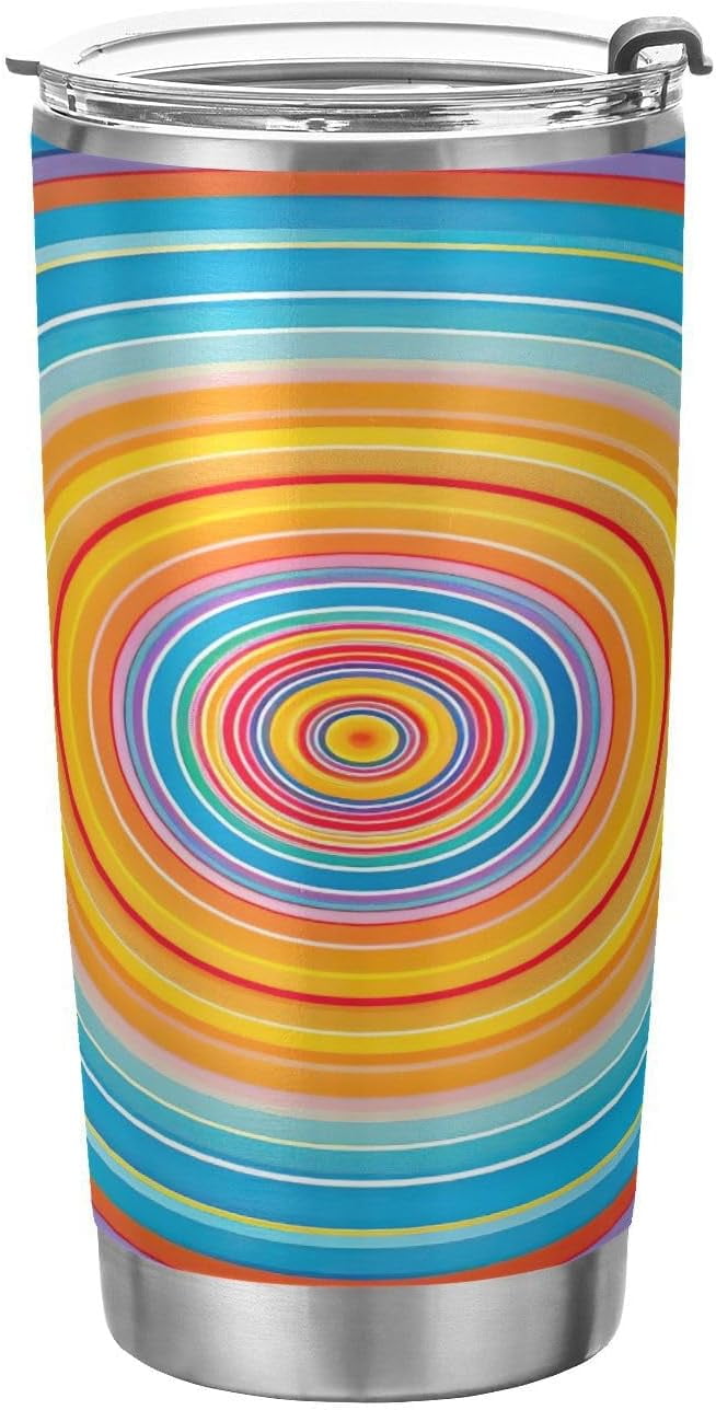 Hidove Doodle Colorful Circle Pattern 20 oz Stainless Steel Insulated ...