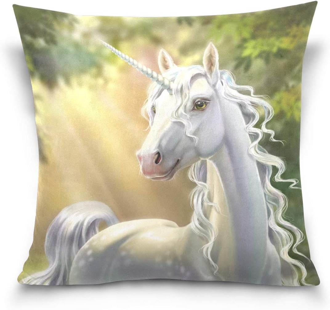 Hidove Dreaming Unicorn Velvet Oblong Lumbar Plush Throw Pillow Cover ...