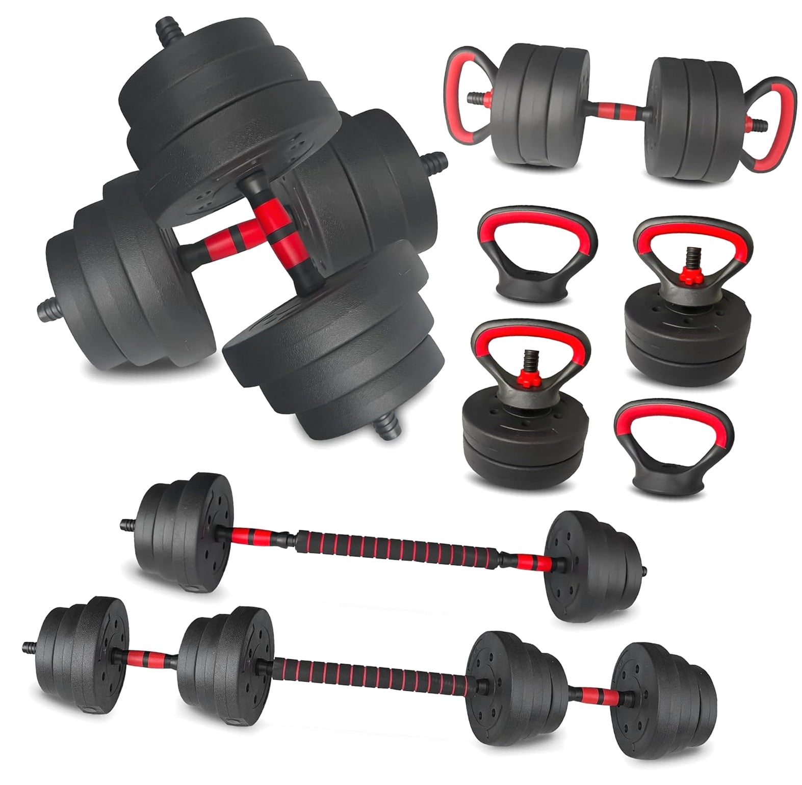 Hidove Dumbbell Set /45/75/90LB, Changeable Dumbbell Set with Rod 4 in1 ...