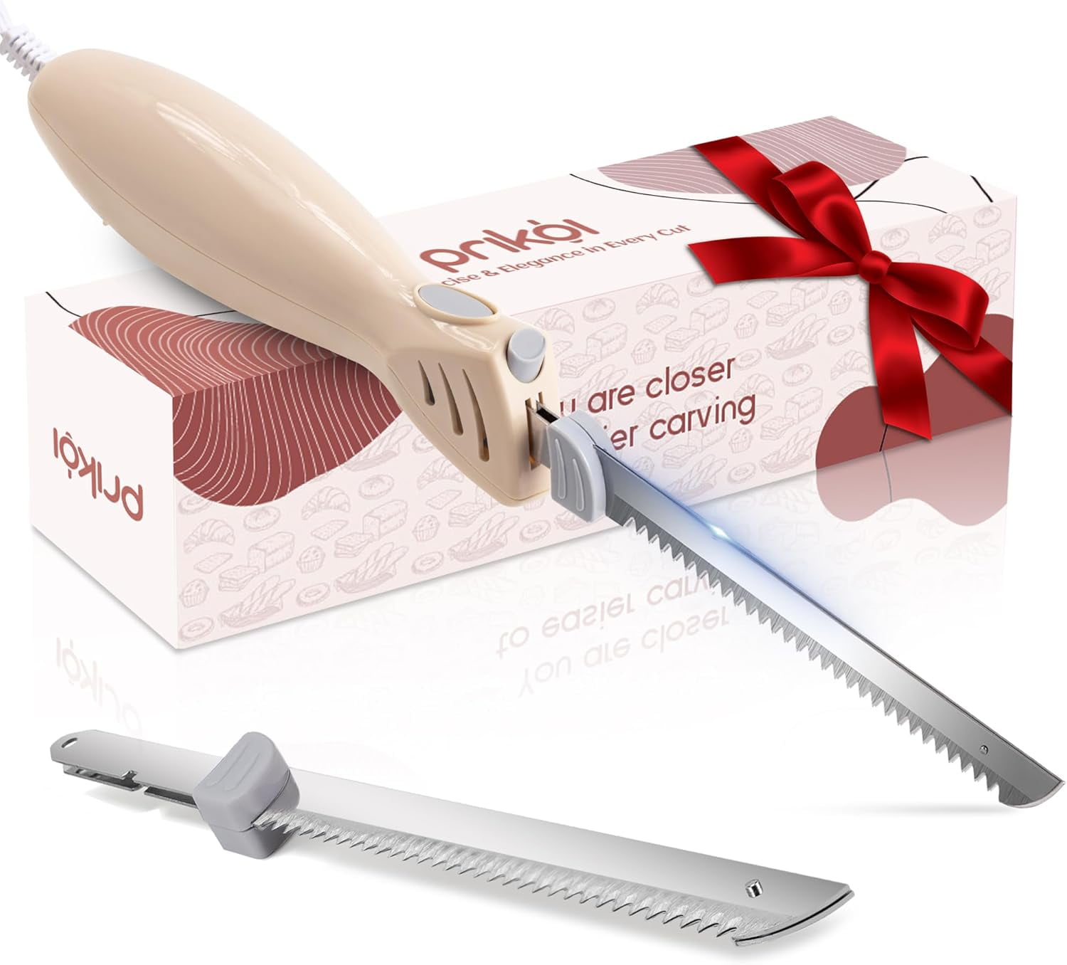 Hidove Electr Knife - Easy-Sle Serrated Edge s Carving Set for Meat ...