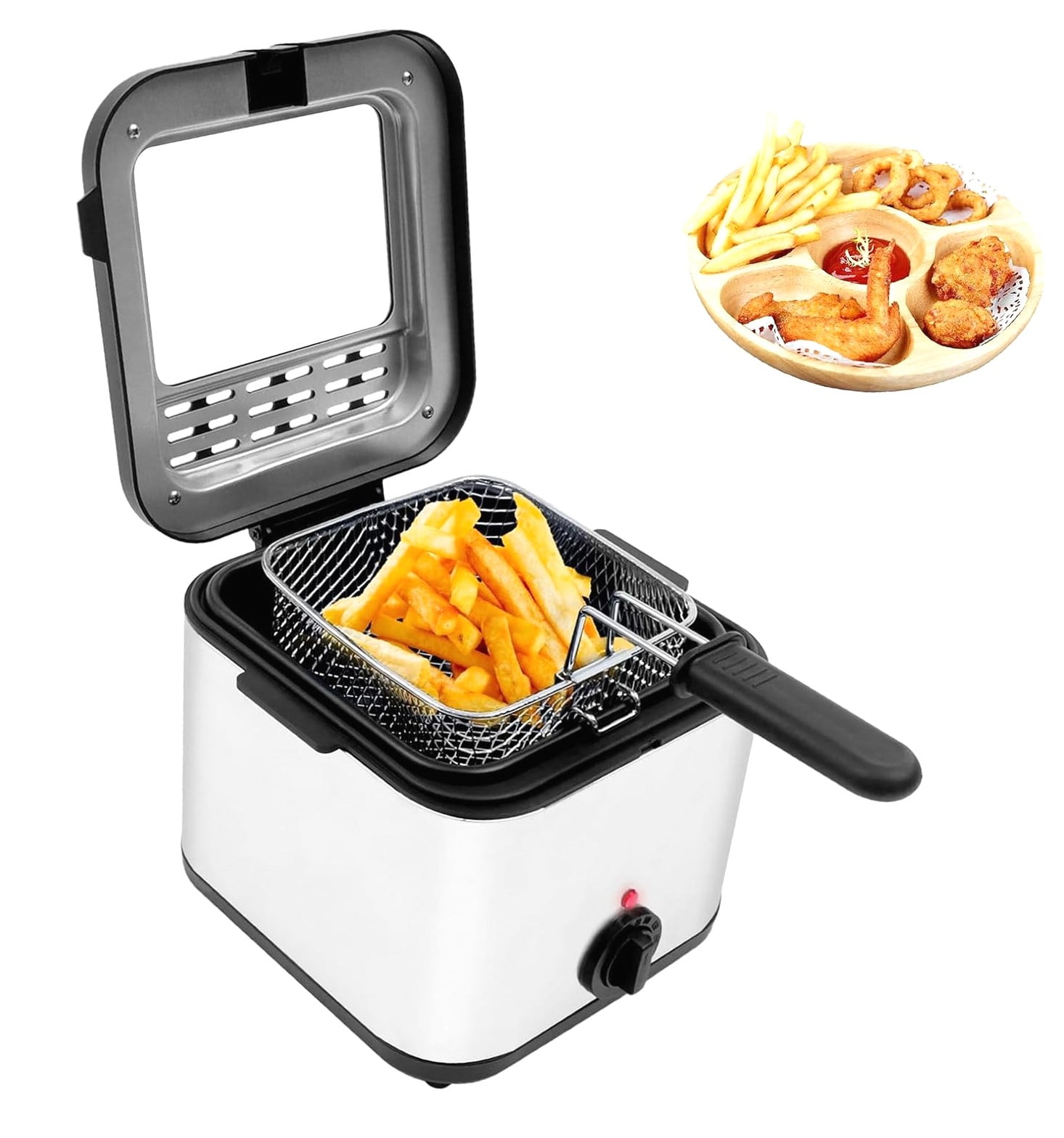 Hidove Electric Deep Fryer, 110V/50Hz 1000W Steel Fryer with Basket and ...