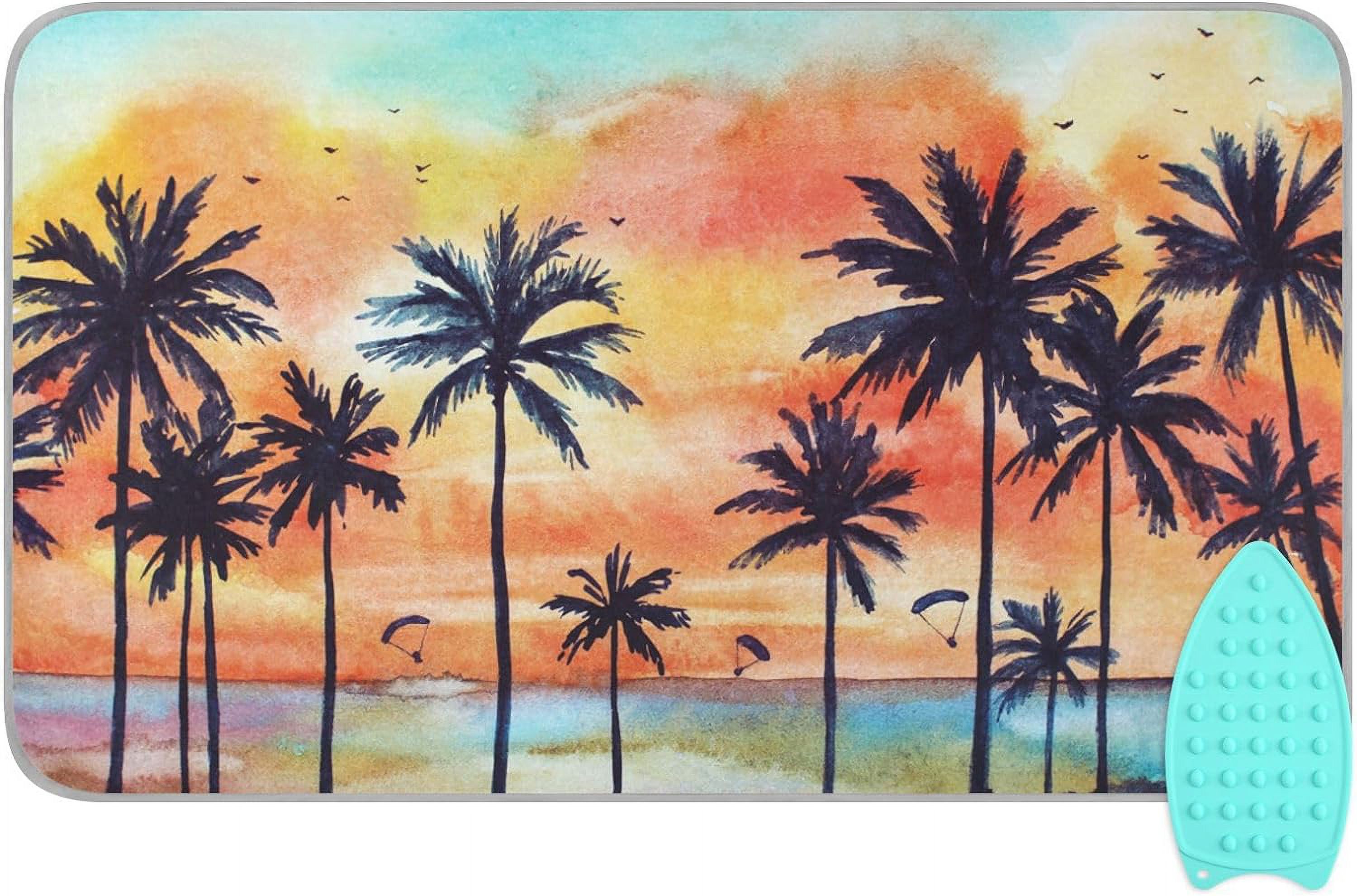 Coolnut Watercolor Tropical Landscape Ironing Mat, Portable Travel ...