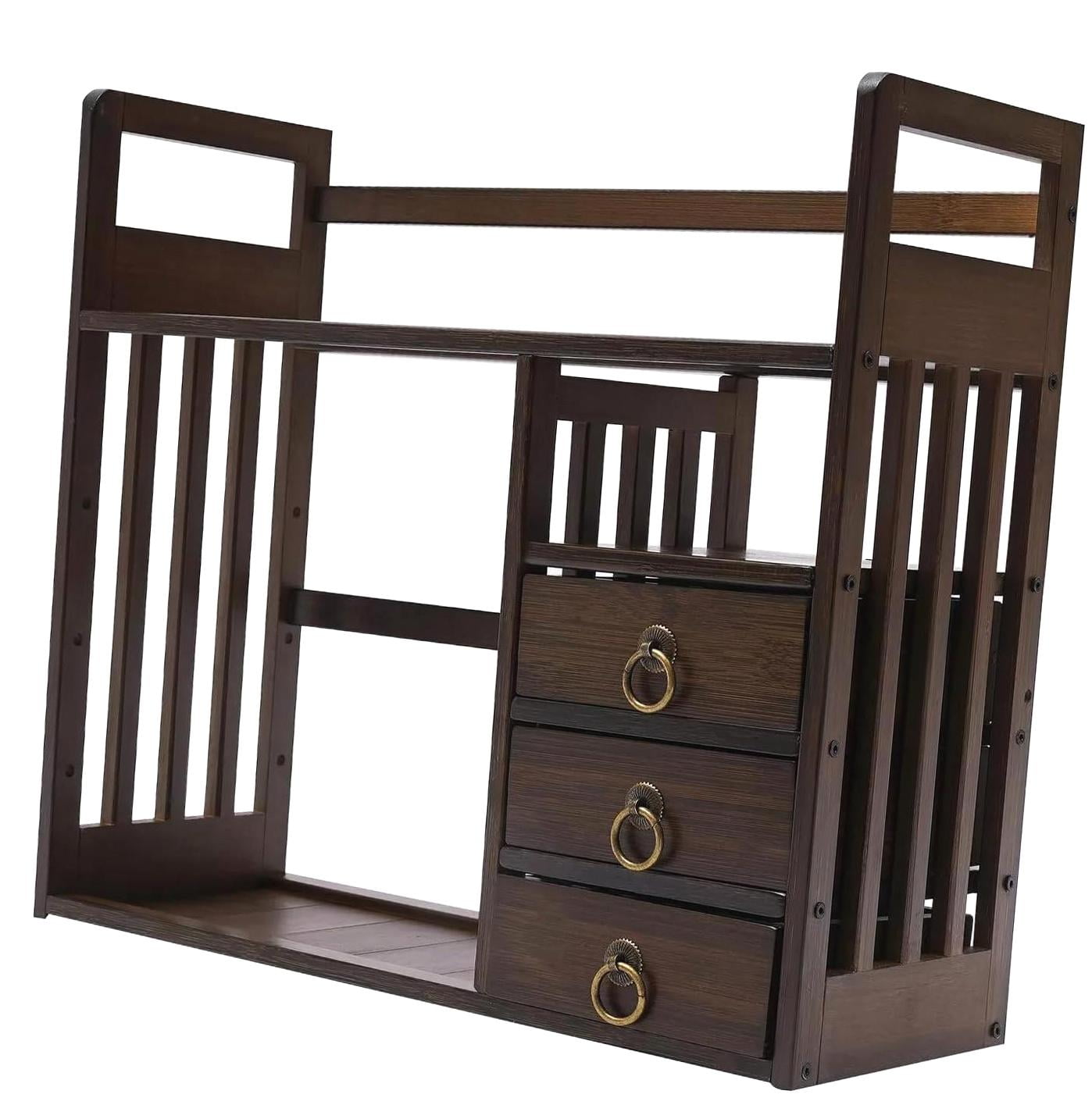 Hidove Expandable Desktop Bookshelf, Small Display Rack for Office ...