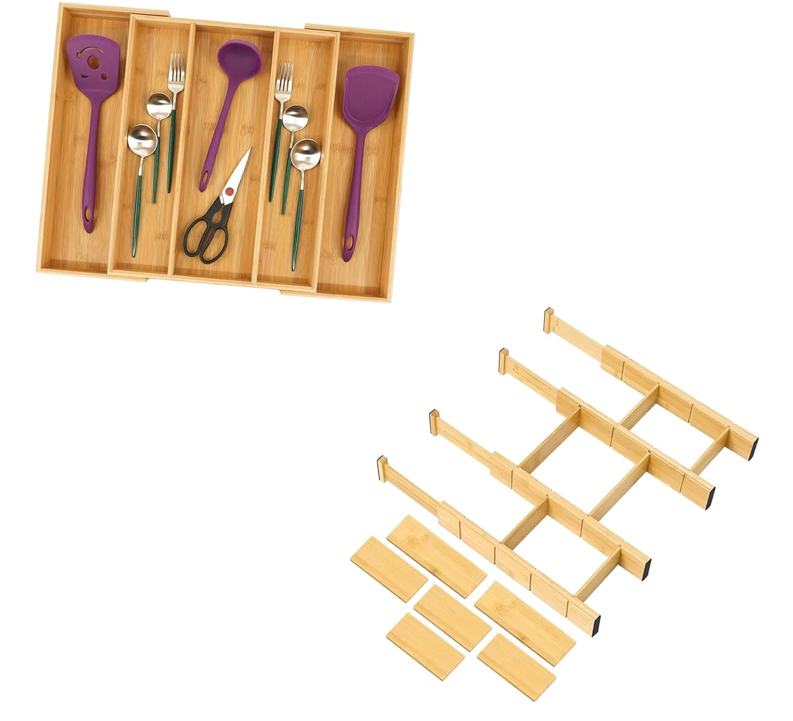 Hidove Expandable Kitchen Drawer Organizer, Drawer Dividers with ...