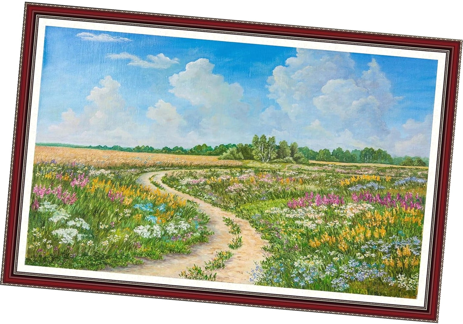 Hidove Fake Window Wall Mural Sticker, Rural Roads Faux Window Wall ...