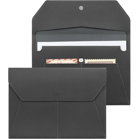 Hidove File Folder PU Document Holder File Organizer Filing Envelope ...