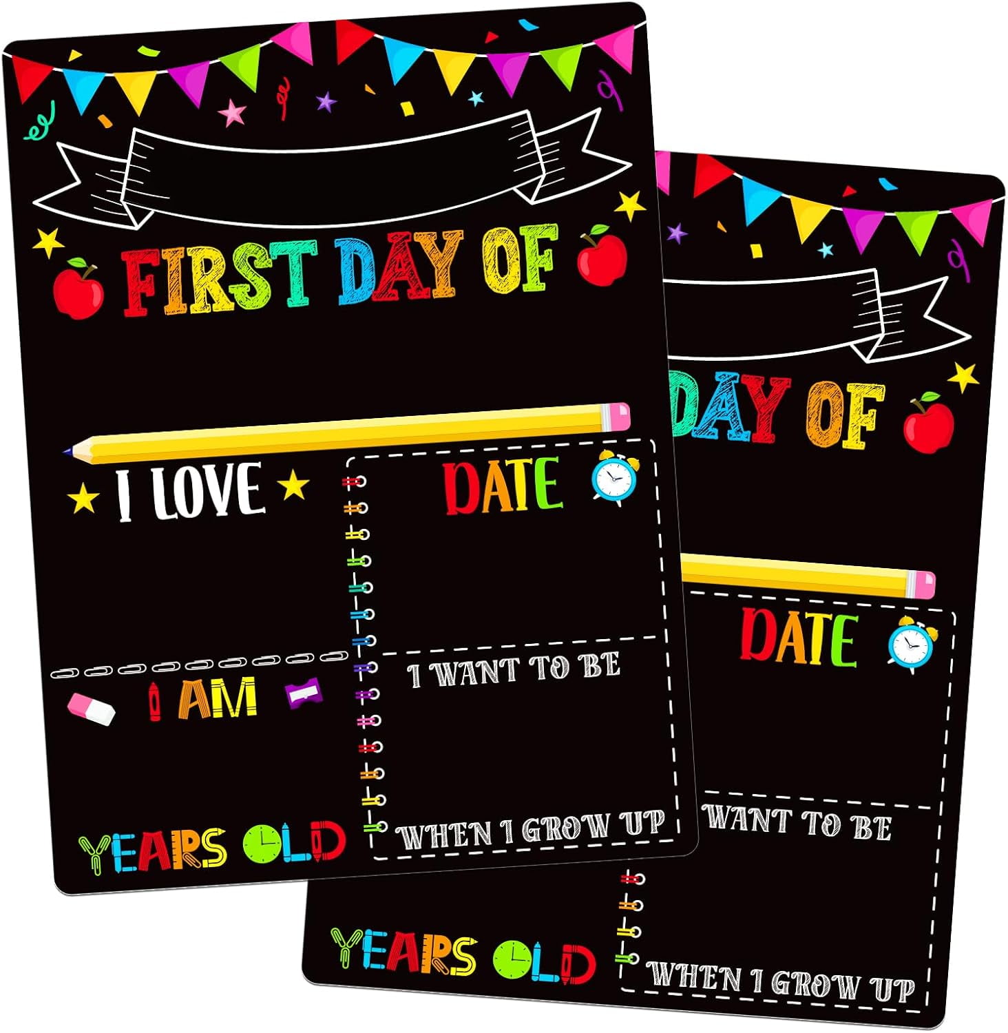 Hidove First Last Day of Sign Double Sided Back to Sign and Erasable ...