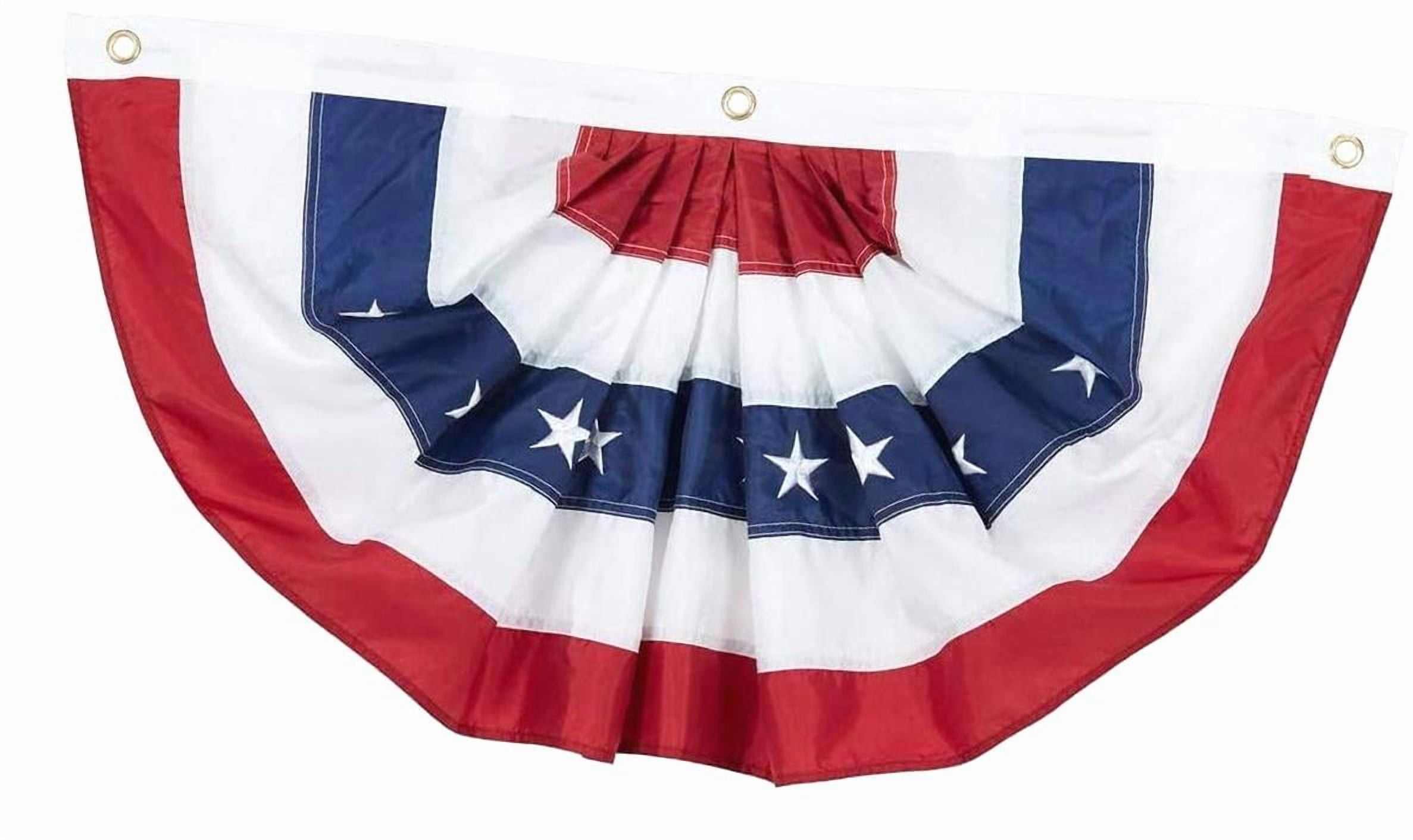 Hidove Flag Bunting 3x6 Ft US Pleated Fan Flag with Embroidered Stars, ylon for Patriotic Events ...