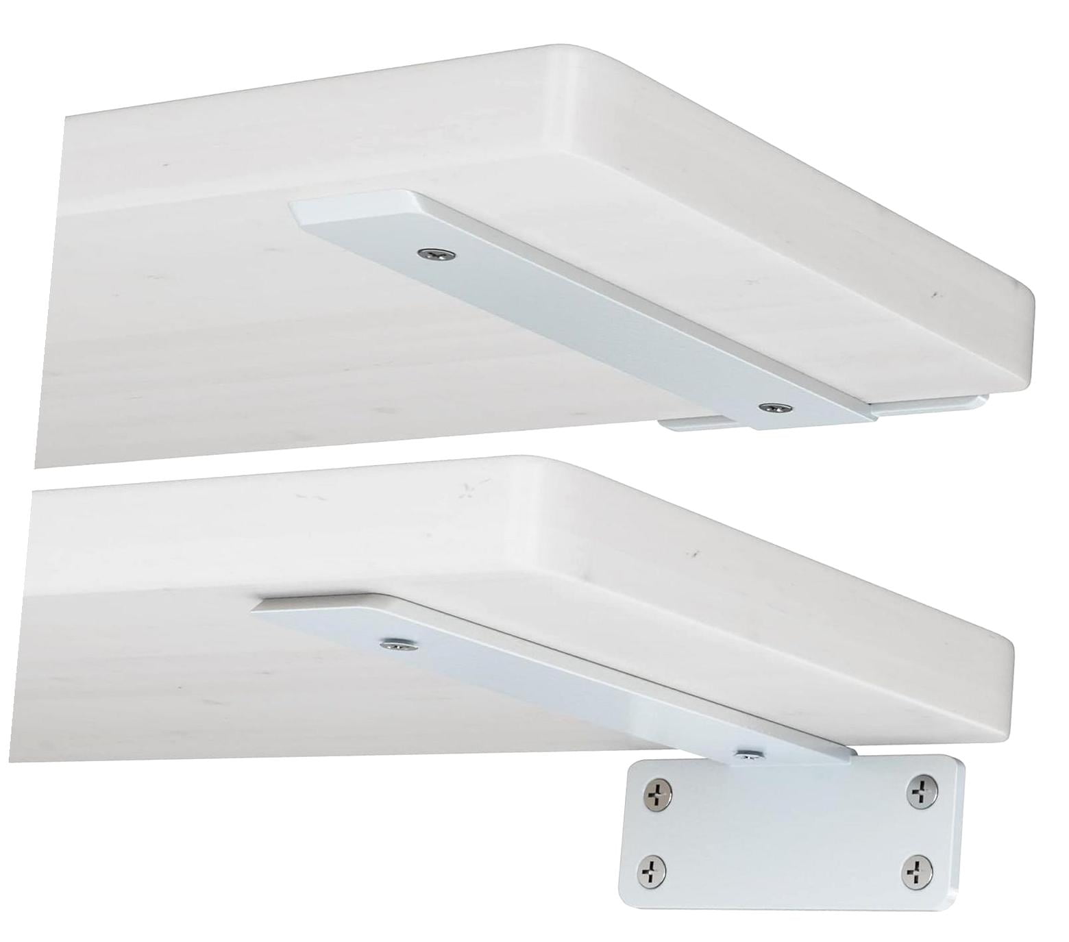 Hidove Floating Shelf Supports, Heavy-Duty Shelf Brackets, White Metal ...